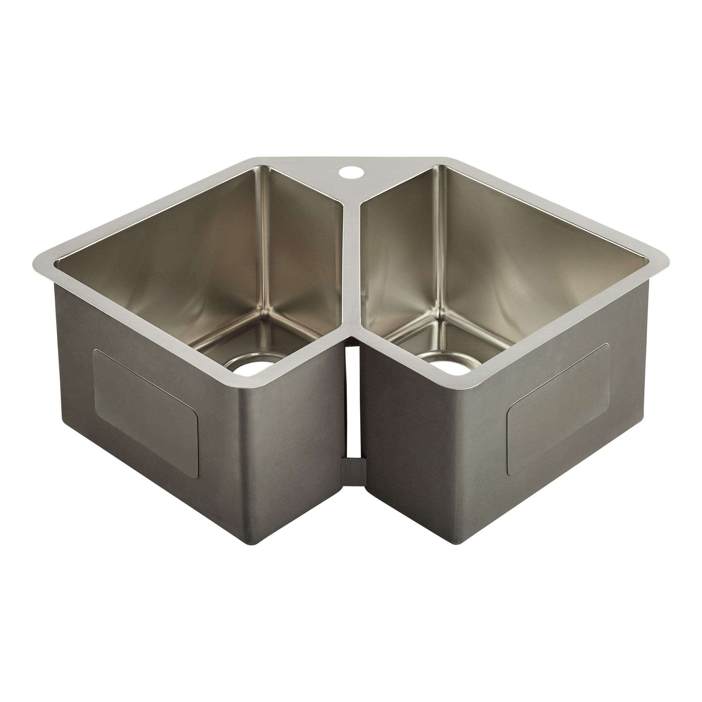 33" Infinite Corner Stainless Steel Undermount Sink | Signature Hardware