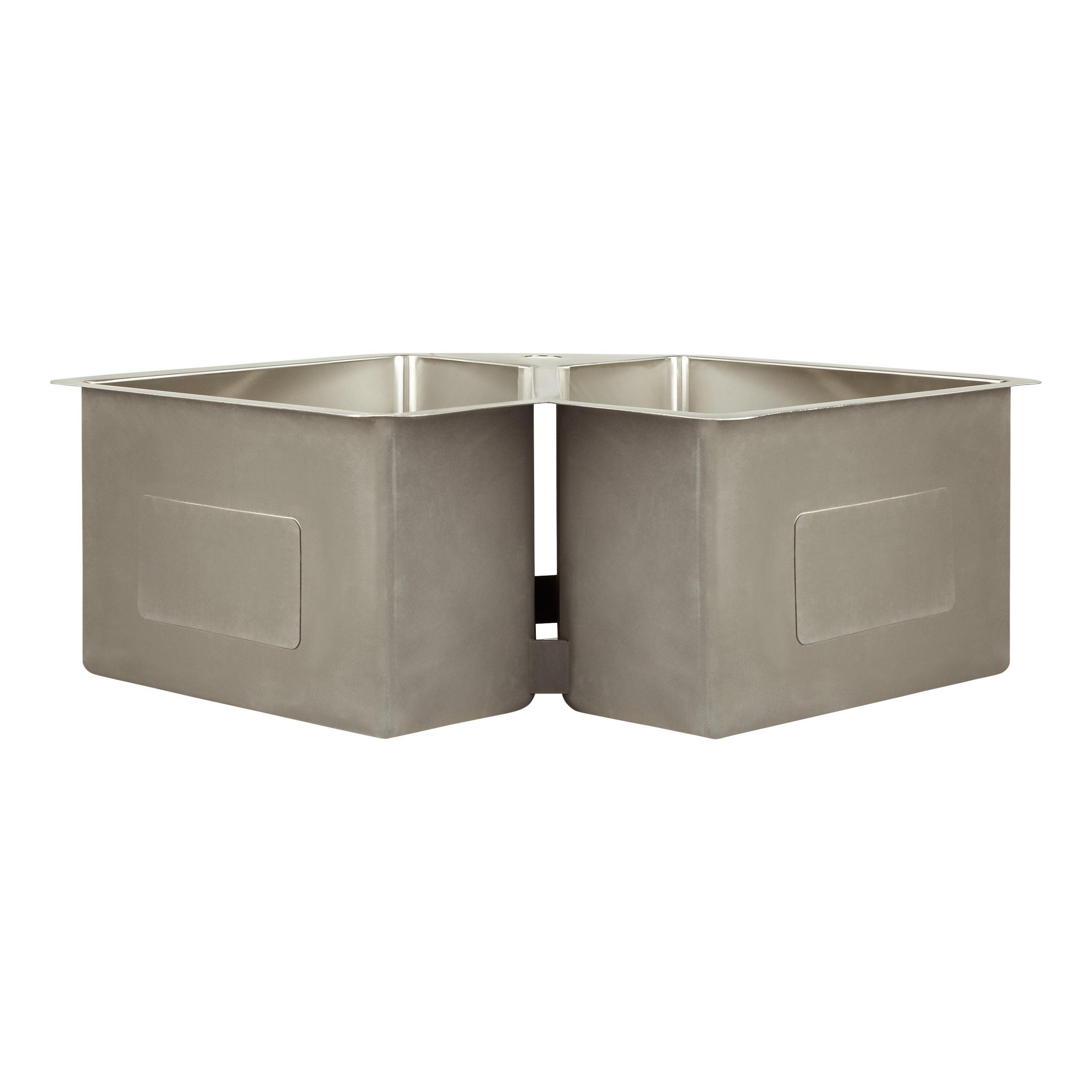 33" Infinite Corner Stainless Steel Undermount Sink | Signature Hardware