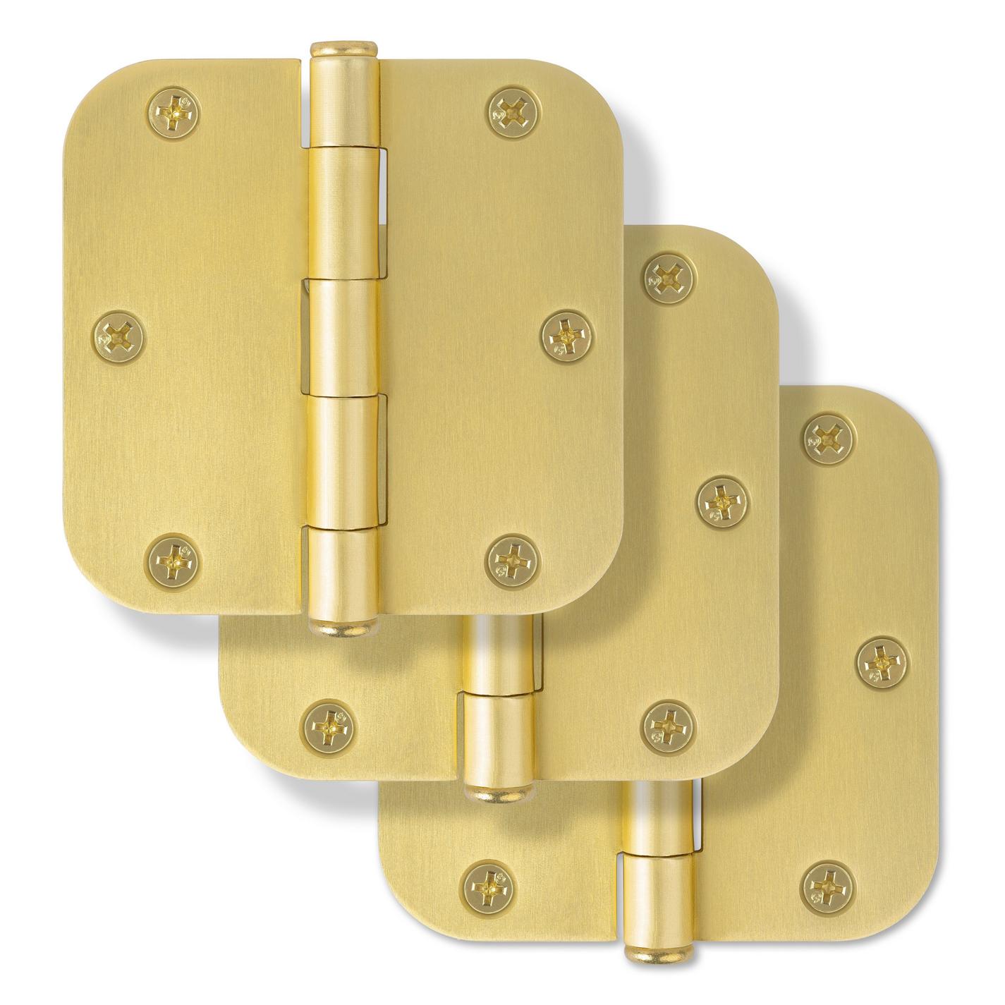 Rounded Steel Door Hinge With Plain Bearing - 3 Pack | Signature Hardware
