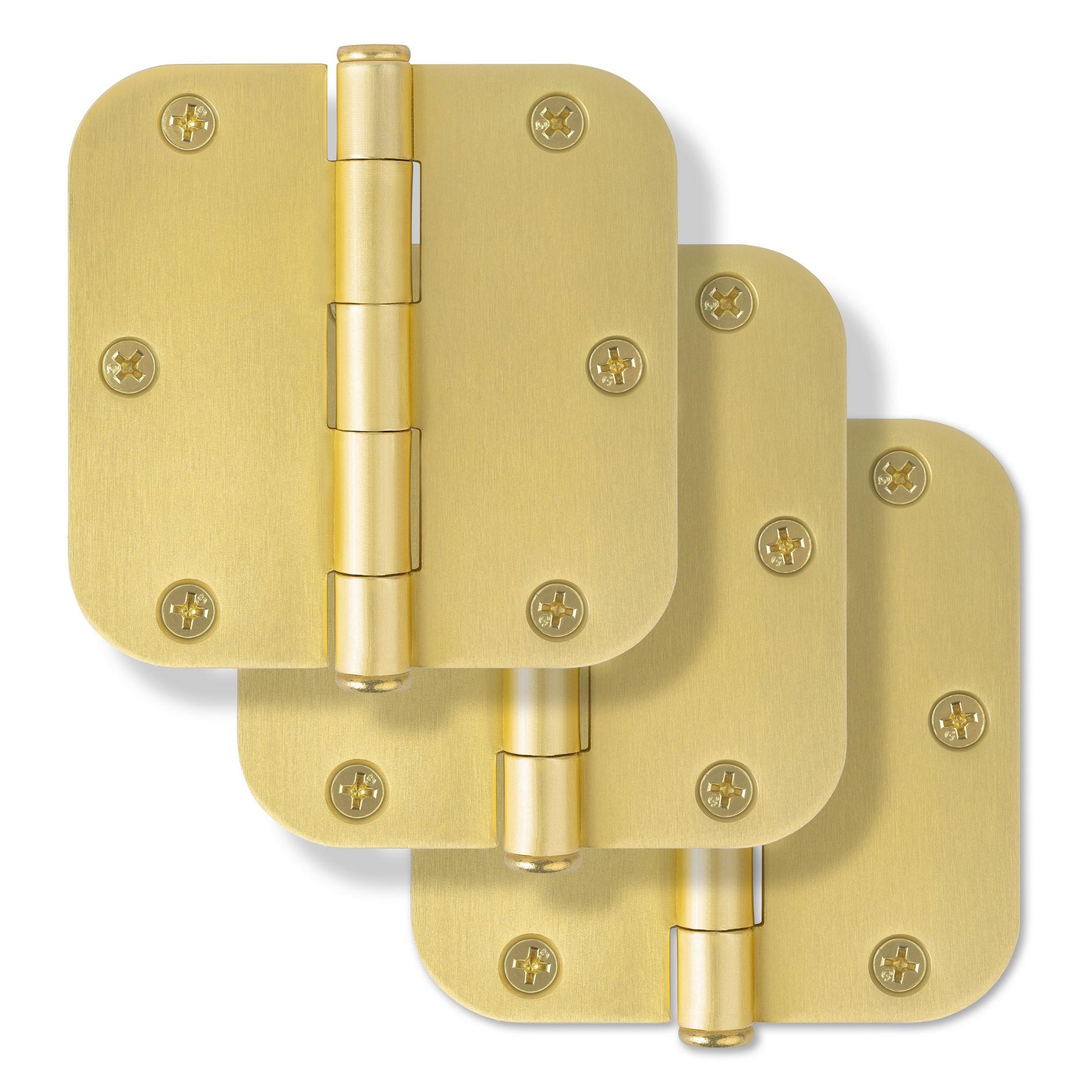 Rounded Steel Door Hinge With Plain Bearing - 3 Pack | Signature Hardware