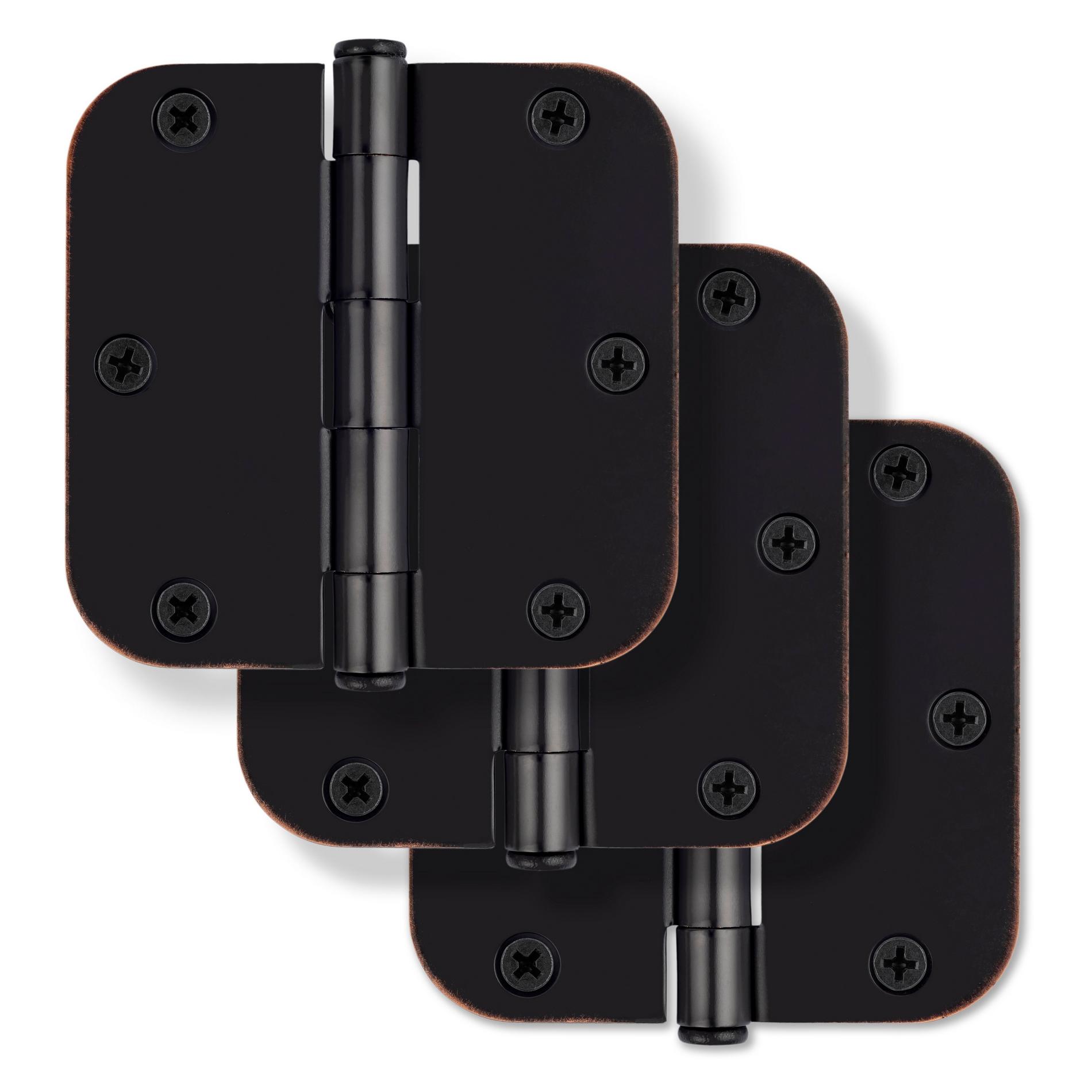 Rounded Steel Door Hinge With Plain Bearing - 3 Pack | Signature Hardware