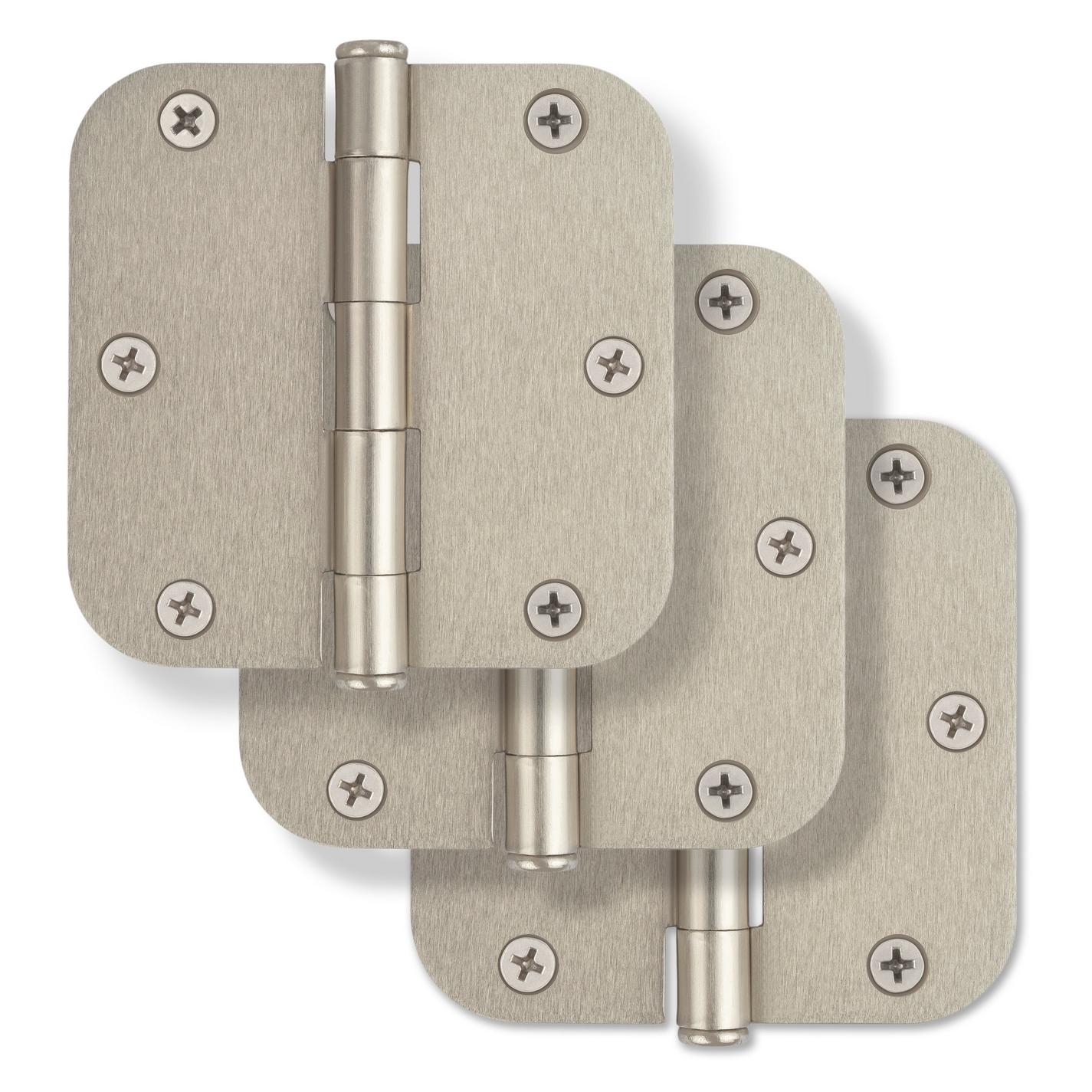 Rounded Steel Door Hinge With Plain Bearing - 3 Pack | Signature Hardware