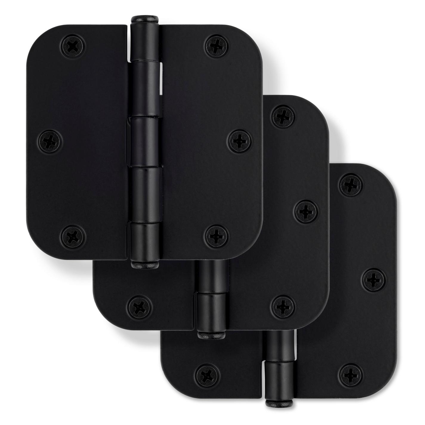 Rounded Steel Door Hinge With Plain Bearing - 3 Pack | Signature Hardware