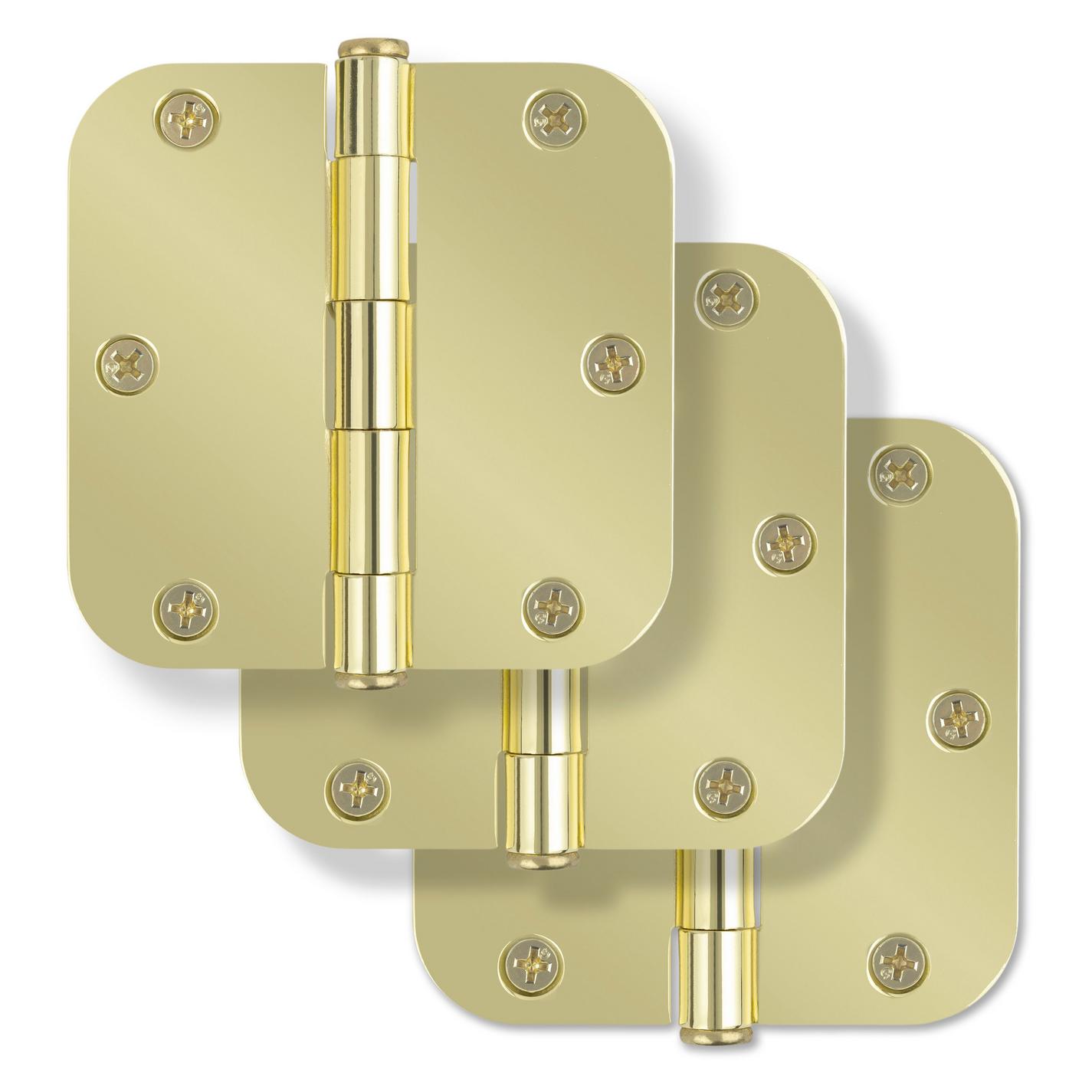 Rounded Steel Door Hinge With Plain Bearing - 3 Pack | Signature Hardware