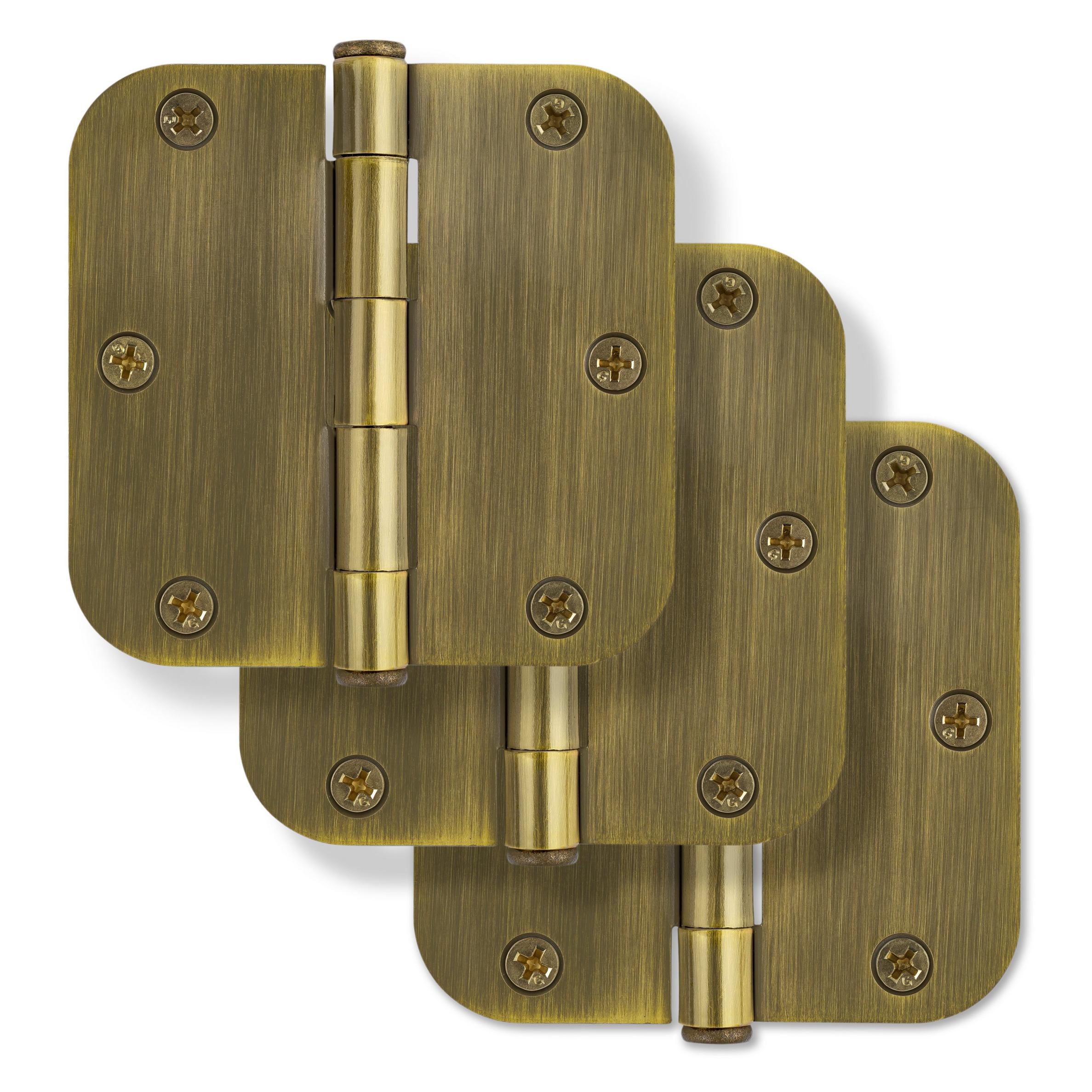 Rounded Steel Door Hinge With Plain Bearing - 3 Pack | Signature Hardware