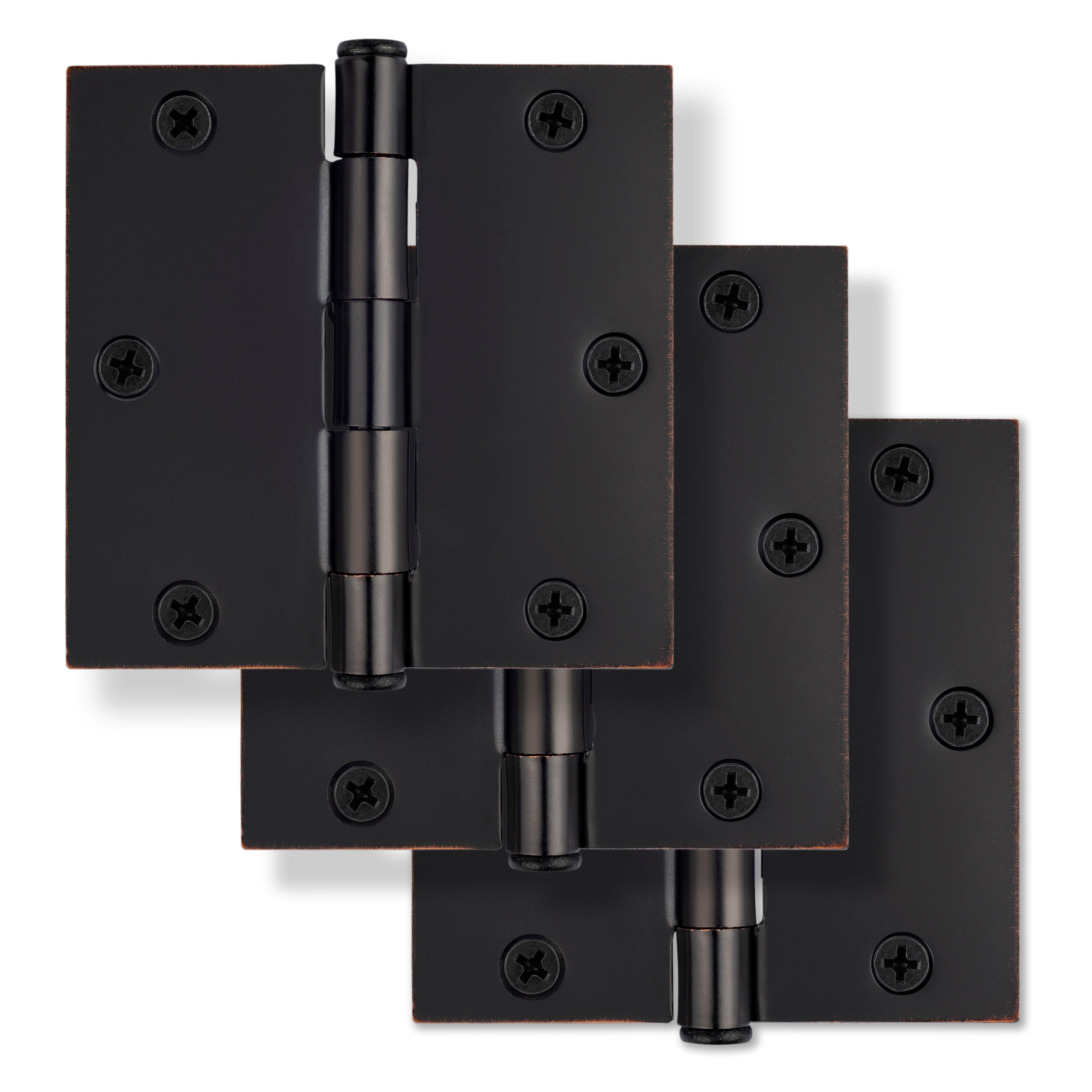 Square Steel Door Hinge With Plain Bearing - 3 Pack | Signature Hardware