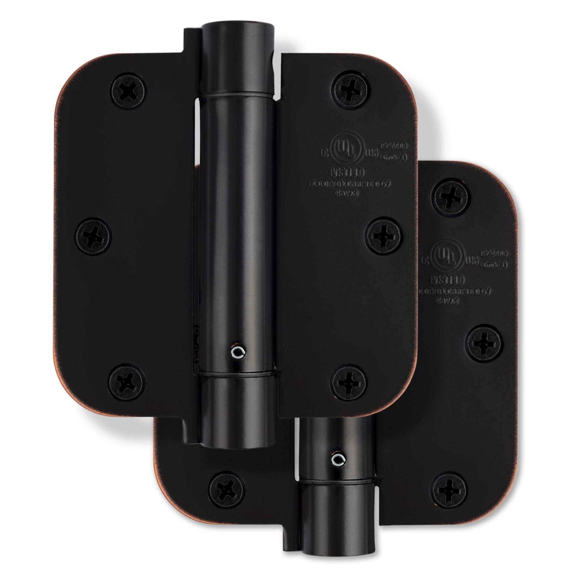 Rounded Steel Door Hinge With Spring Hinge - 2 Pack | Signature Hardware