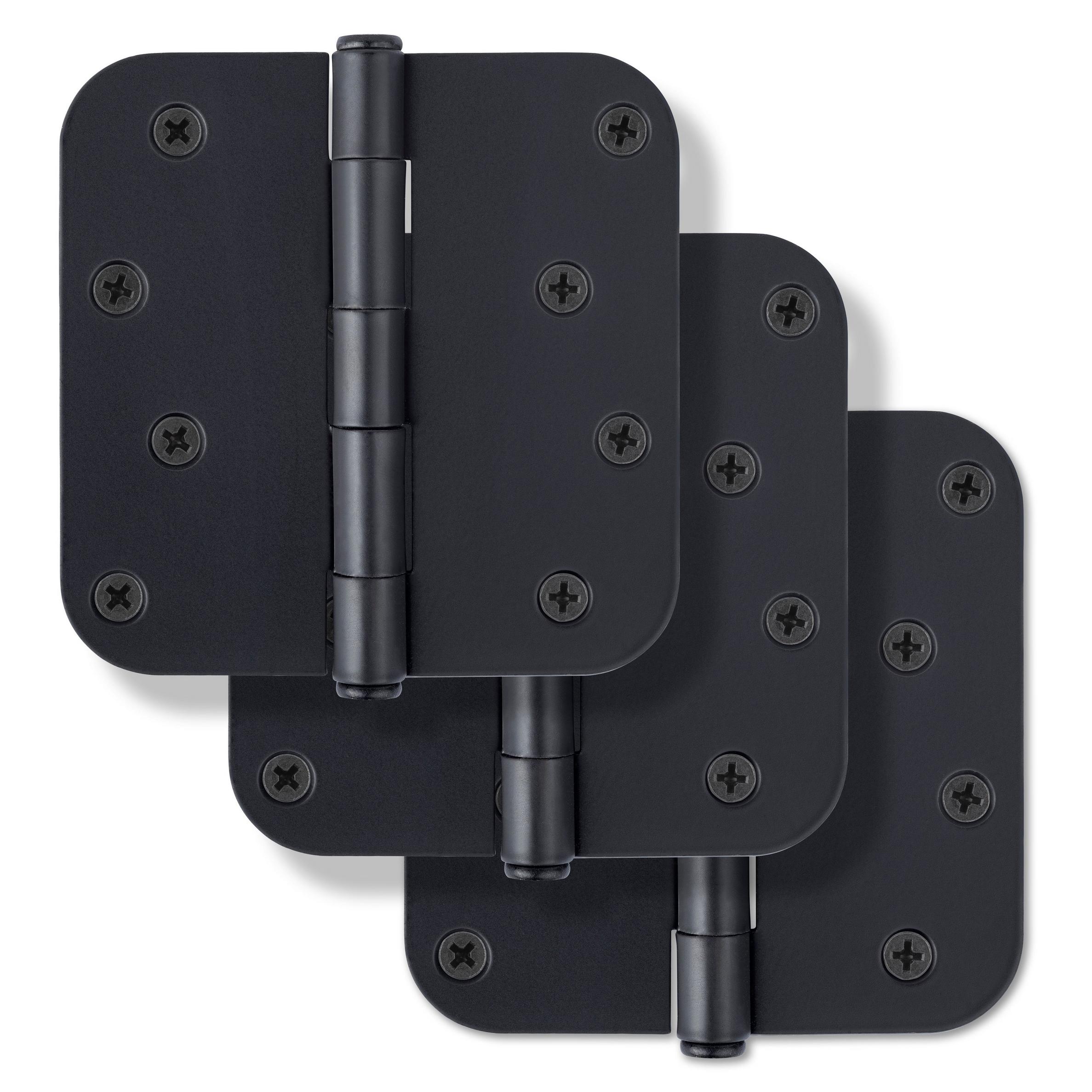 Rounded Steel Door Hinge With Plain Bearing - 3 Pack | Signature Hardware