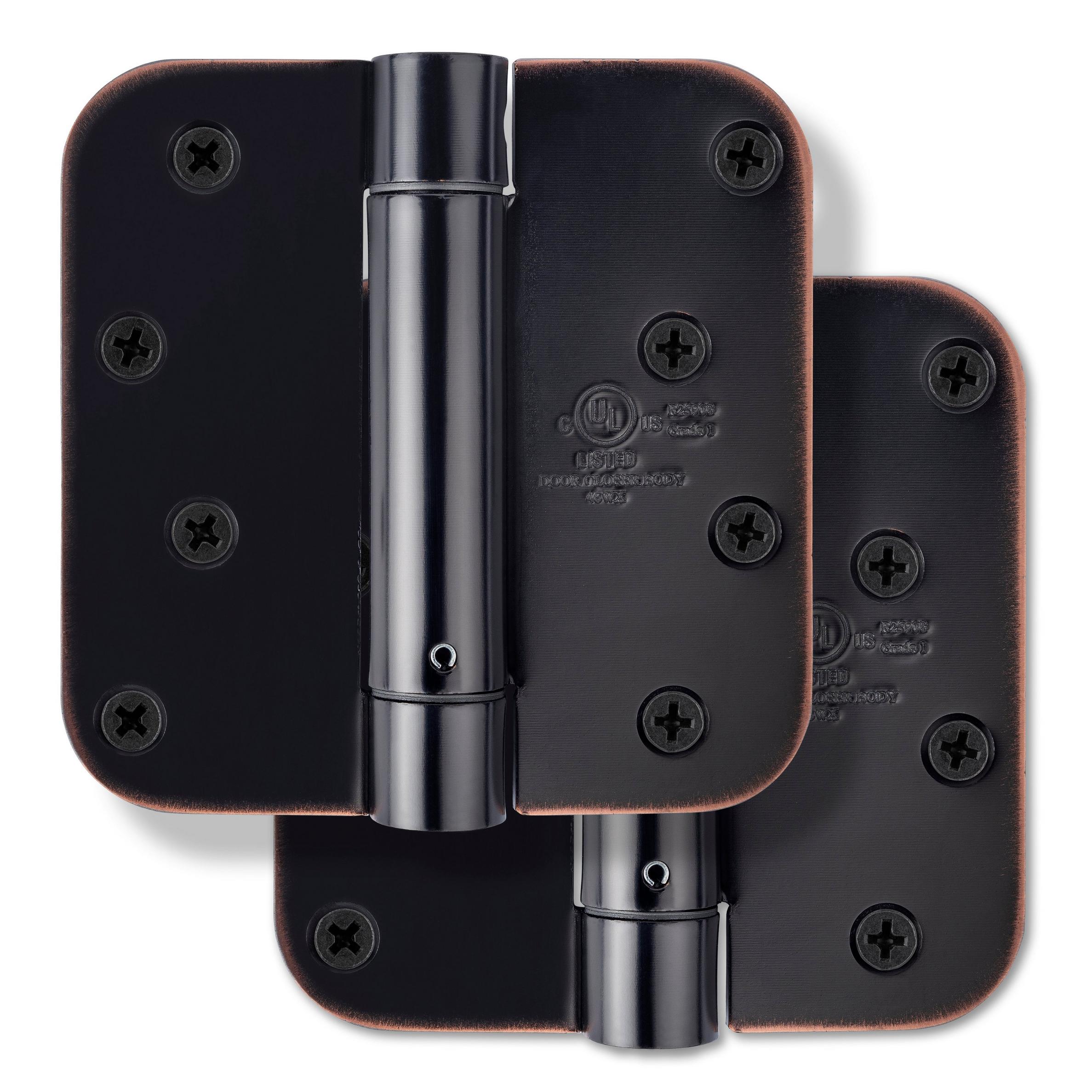 Rounded Steel Door Hinge With Spring Hinge - 2 Pack | Signature Hardware