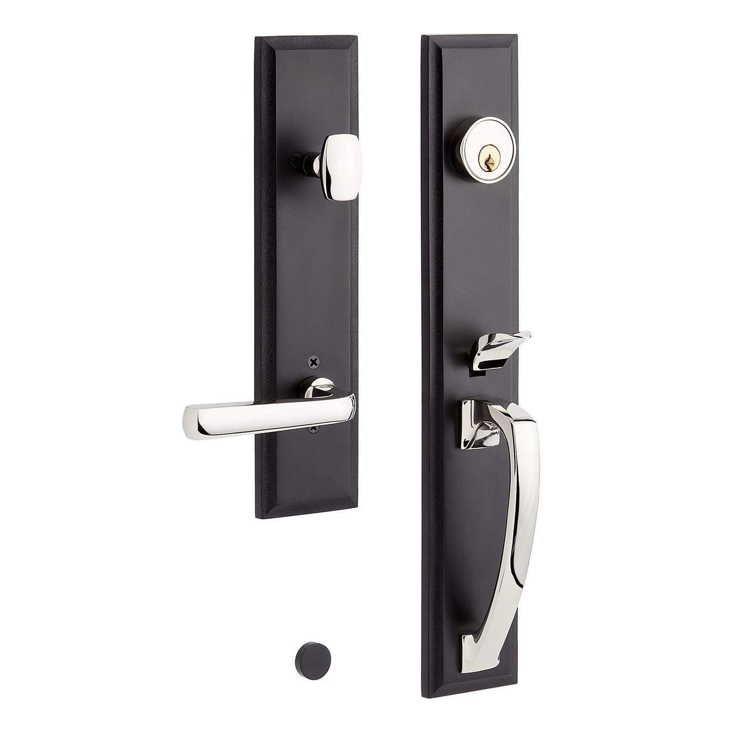 Aurick Solid Brass Entrance Door Set - Lever Handle - Right Hand ...