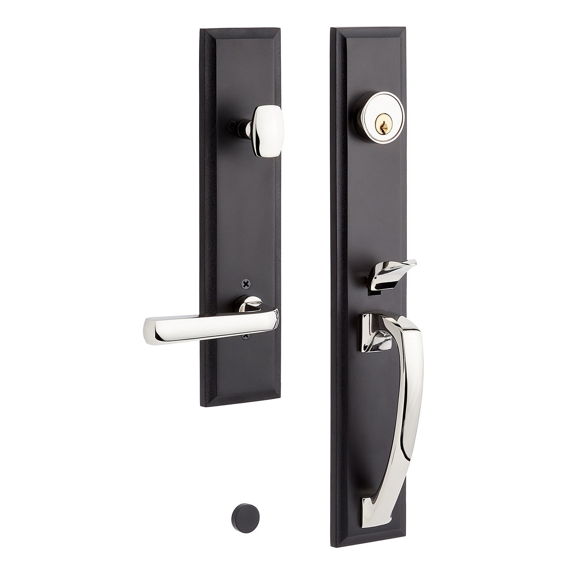 Aurick Solid Brass Entrance Door Set - Lever Handle - Right Hand ...