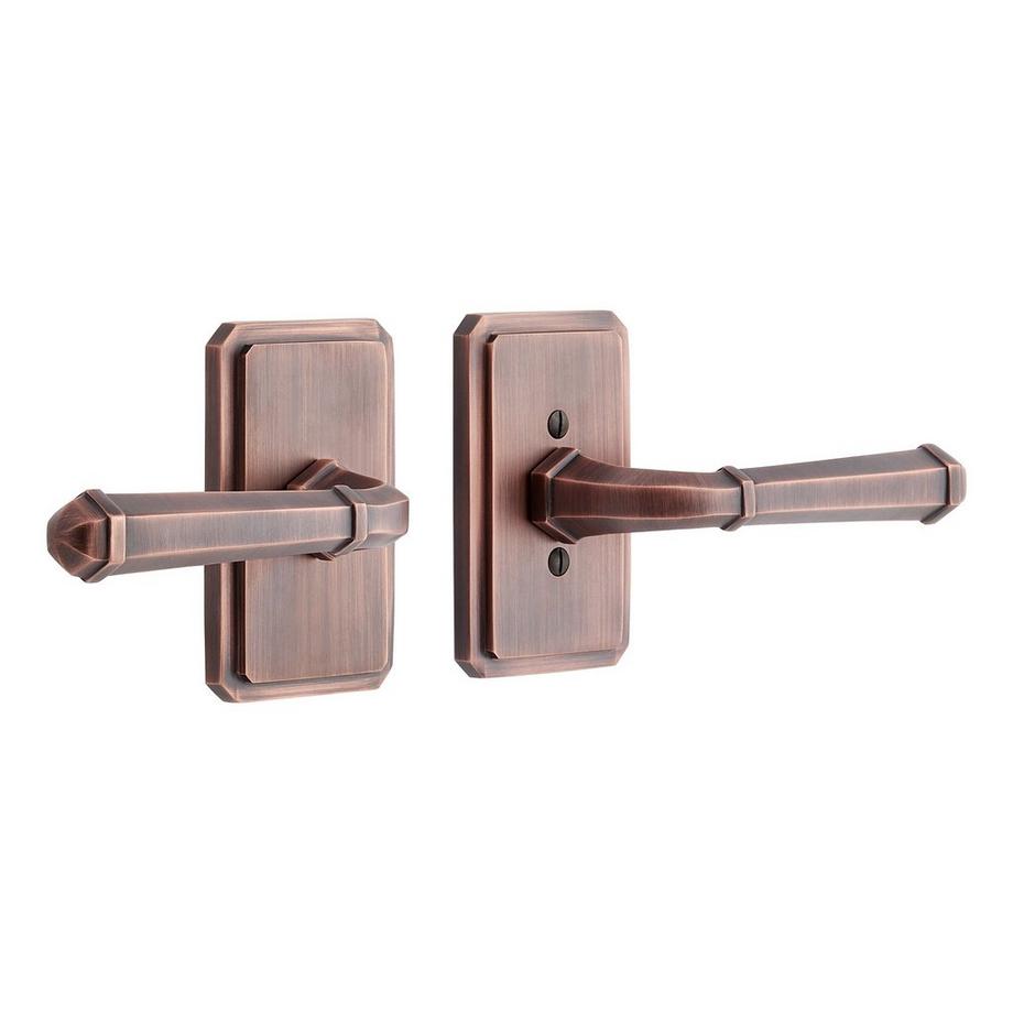 Matteen Solid Brass Interior Door Set - Lever Handle - Privacy - Left ...