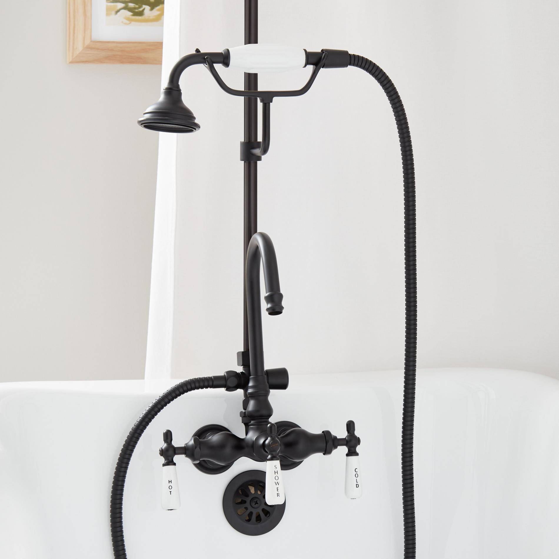 Gooseneck Shower Conversion Kit with Hand Shower - 60" x 30" Oval ...