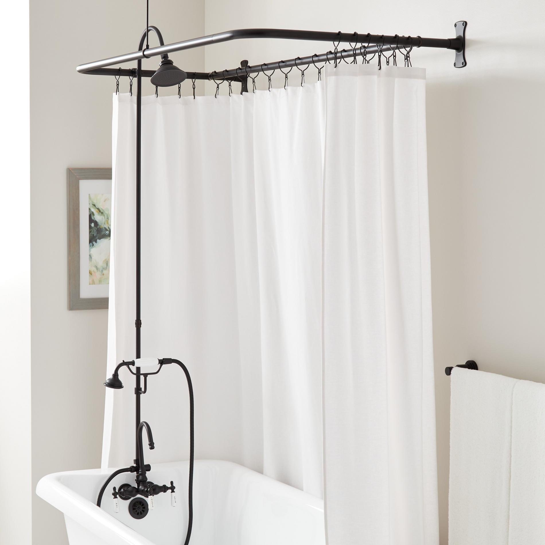 Gooseneck Shower Conversion Kit with Hand Shower - 60" x 27" D Style ...