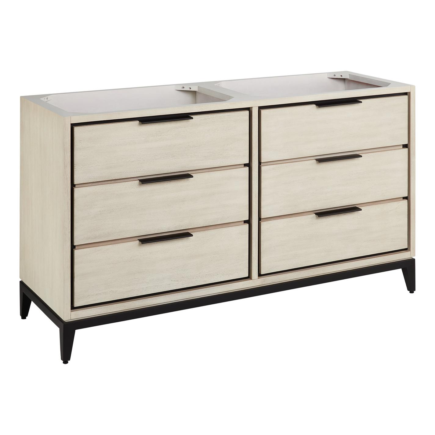 60" Hytes Mahogany Double Vanity With Undermount Sinks - Sky Gray ...