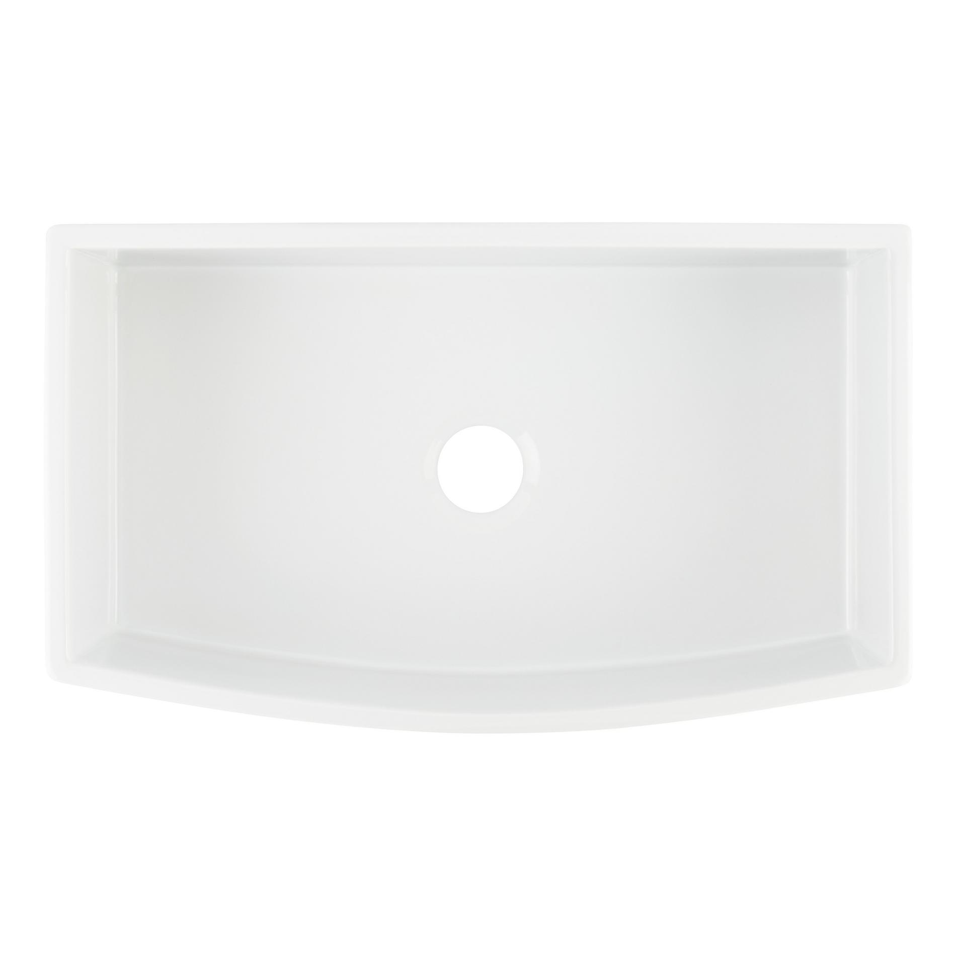 33" Wenbrook Fireclay Farmhouse Kitchen Sink - Curved Apron | Signature ...