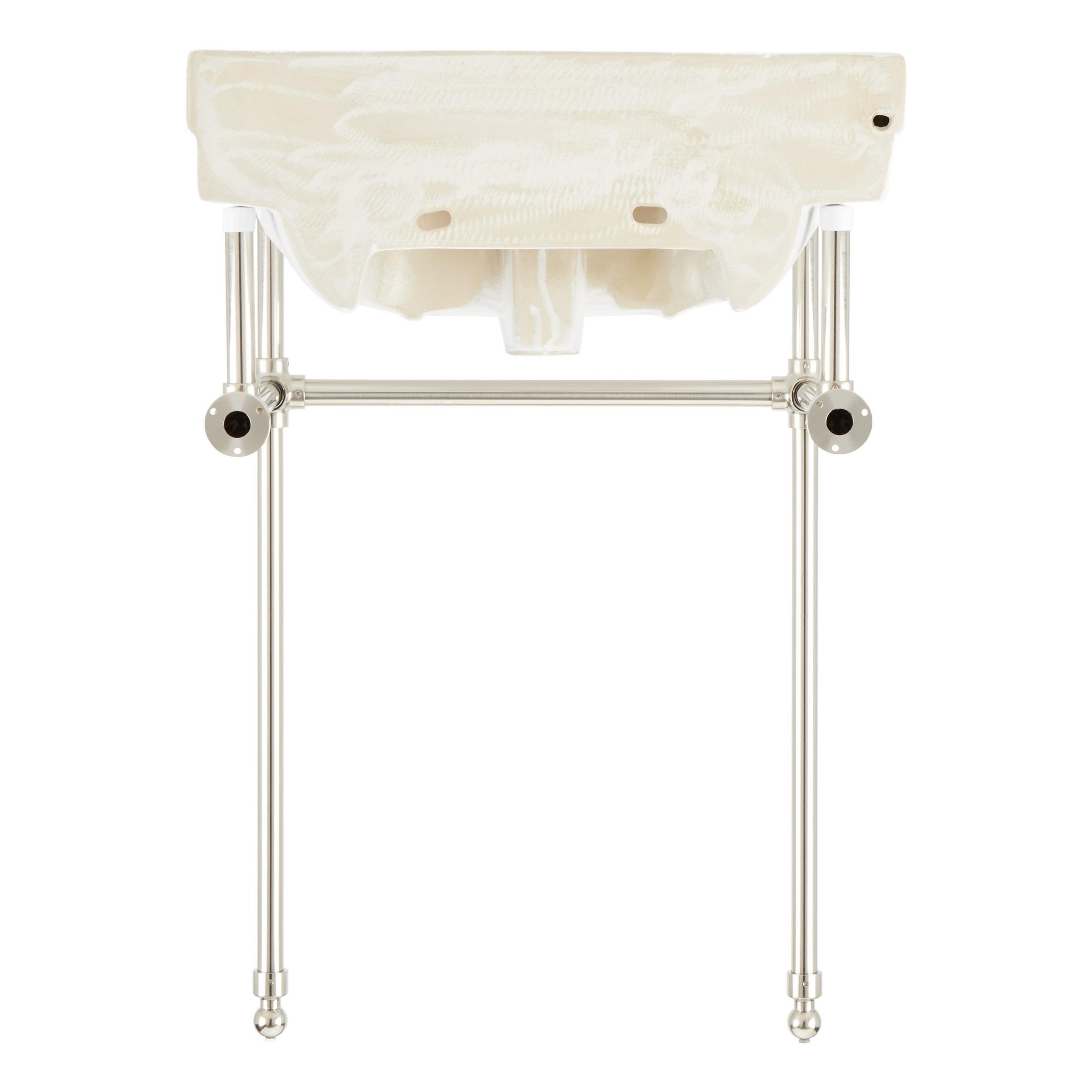 24" Cierra Console Sink with Brass Stand - Brushed Nickel | Signature ...