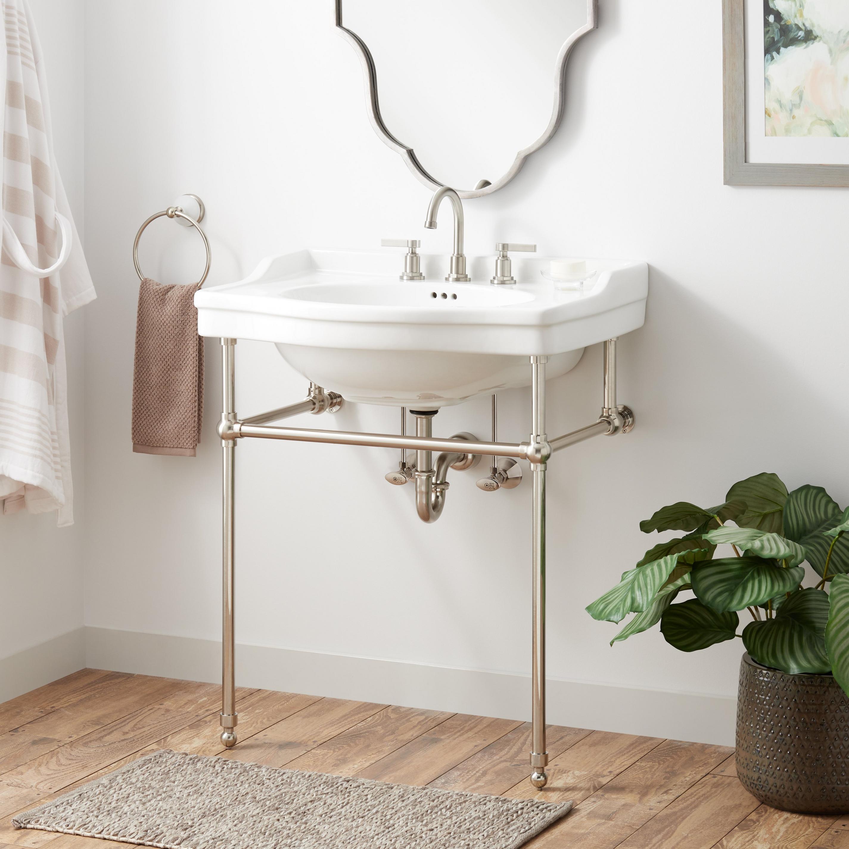30" Cierra Console Sink with Brass Stand | Signature Hardware