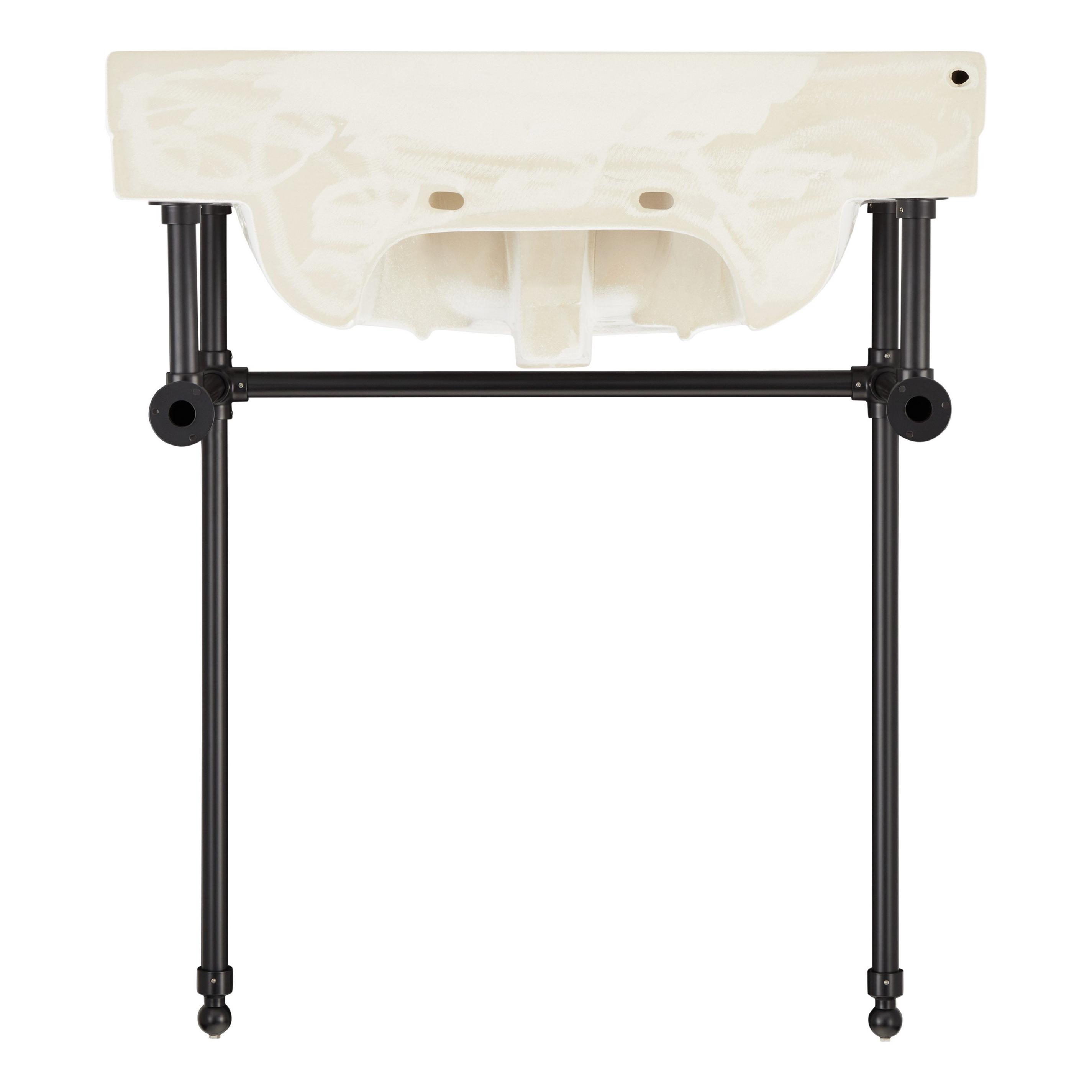 30" Cierra Console Sink with Brass Stand - Matte Black | Signature Hardware