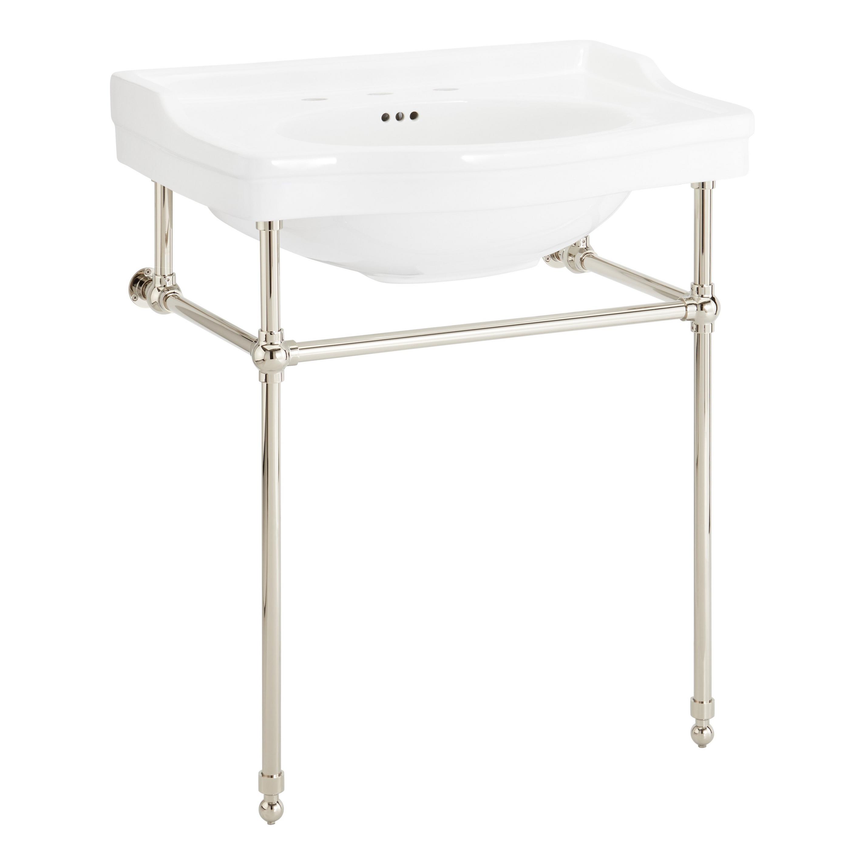 30" Cierra Console Sink with Brass Stand - Polished Nickel | Signature ...