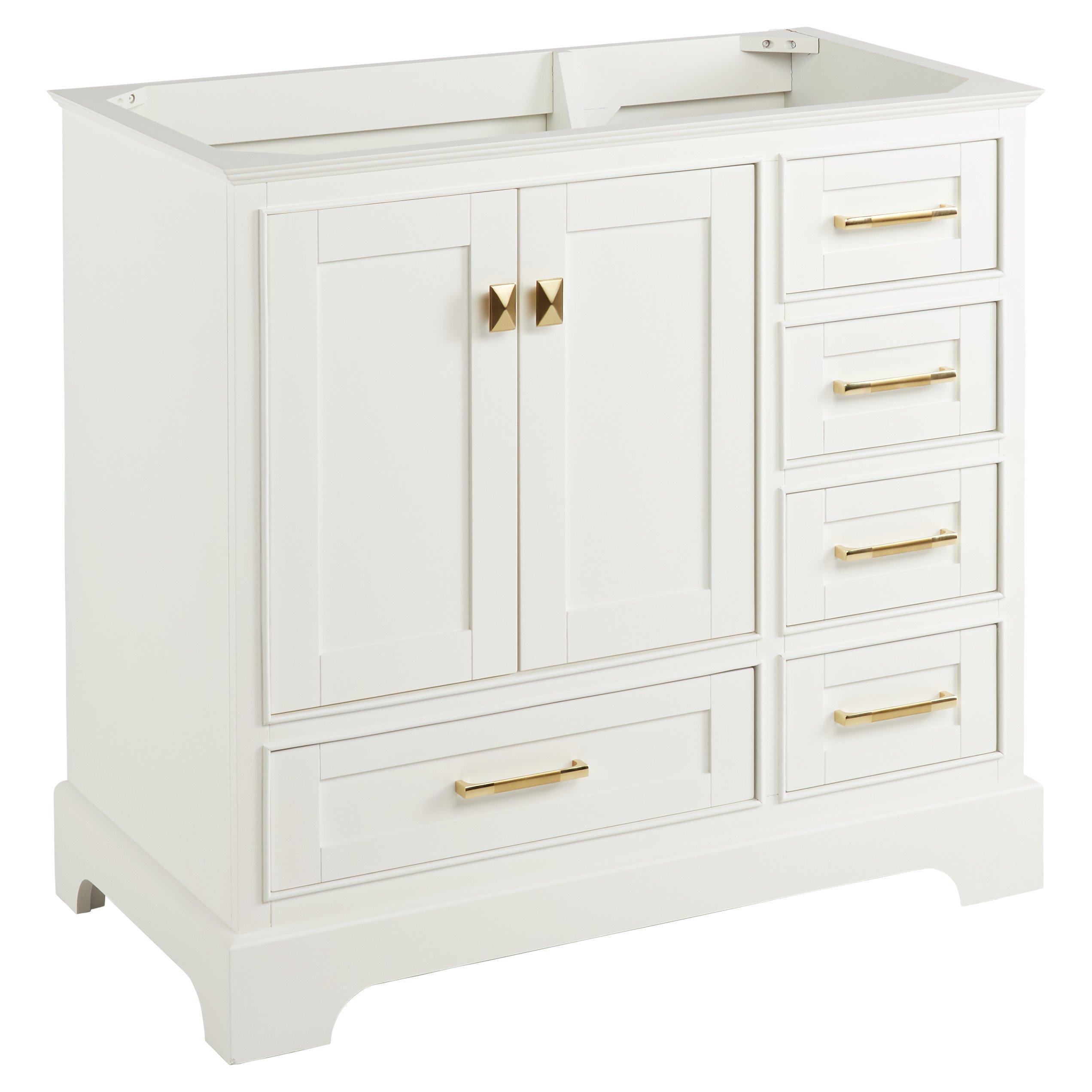 36" Quen Vanity - Soft White - Vanity Cabinet Only | Signature Hardware