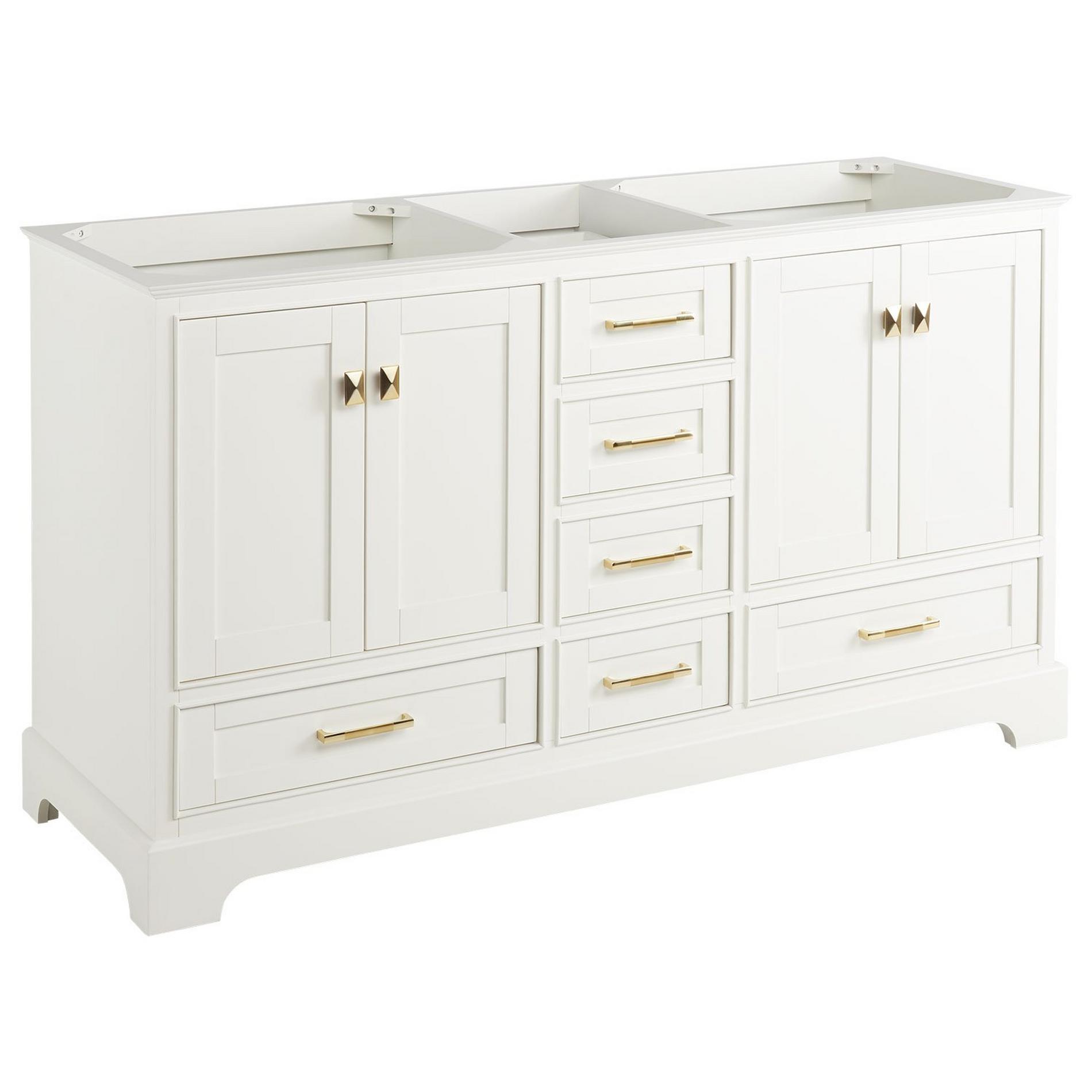 60" Quen Double Vanity With Rectangular Undermount Sinks - Soft White ...