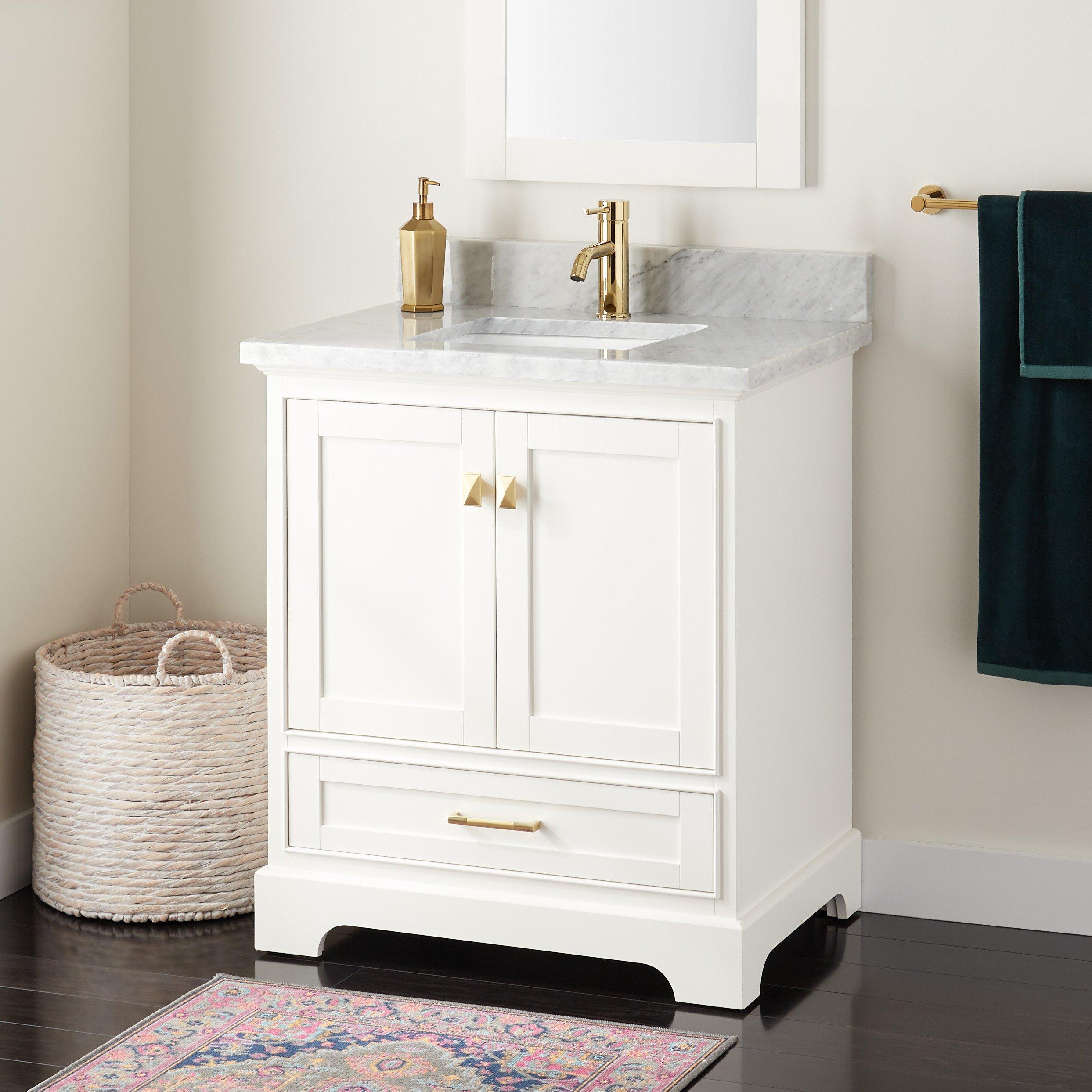 30" Quen Vanity With Rectangular Undermount Sink - Soft White ...