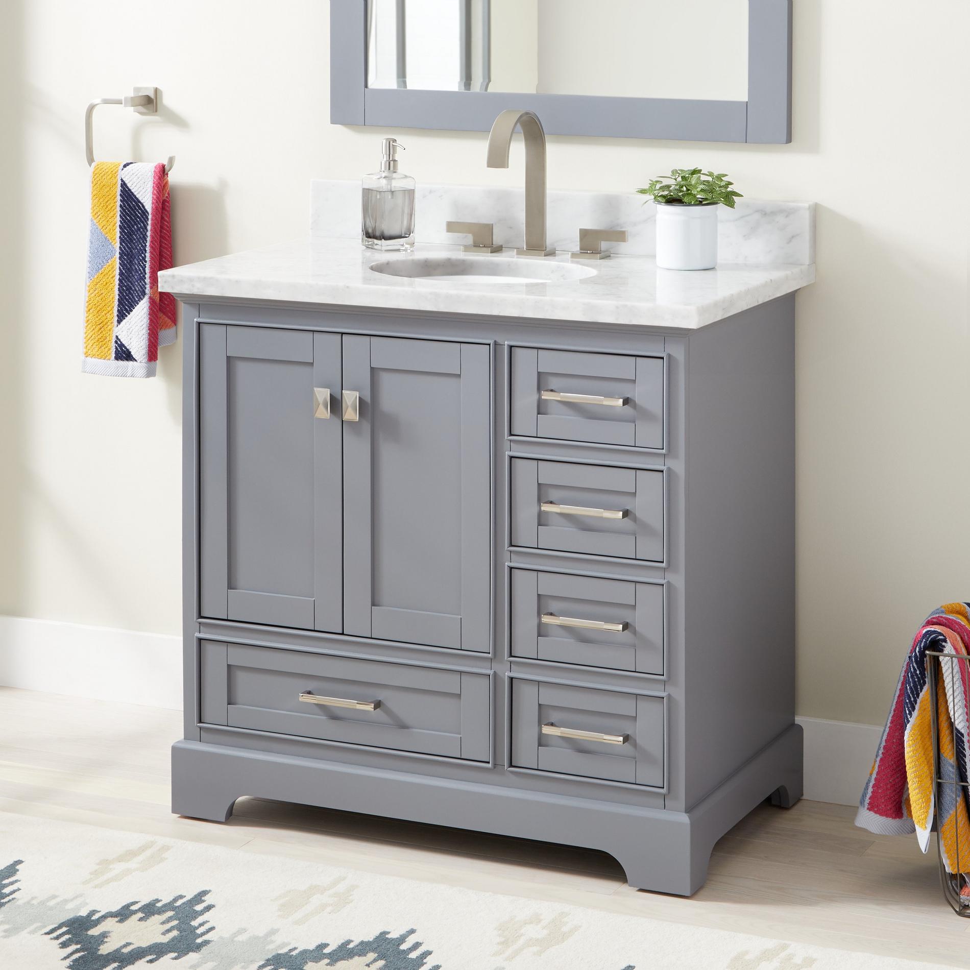 36" Quen Vanity With Undermount Sink - Gray | Signature Hardware