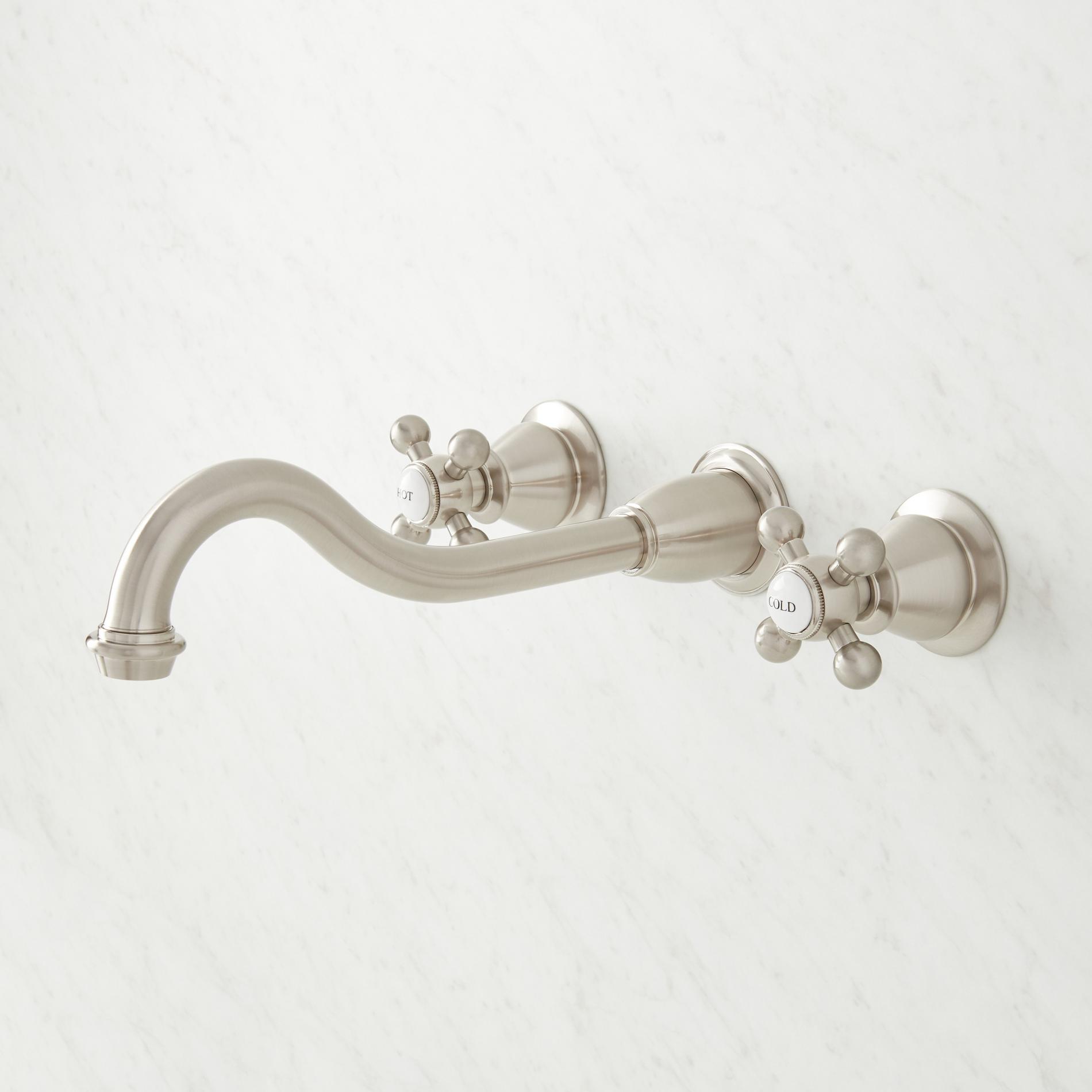 Ballantine Wall-Mount Bathroom Faucet - Cross Handles | Signature Hardware
