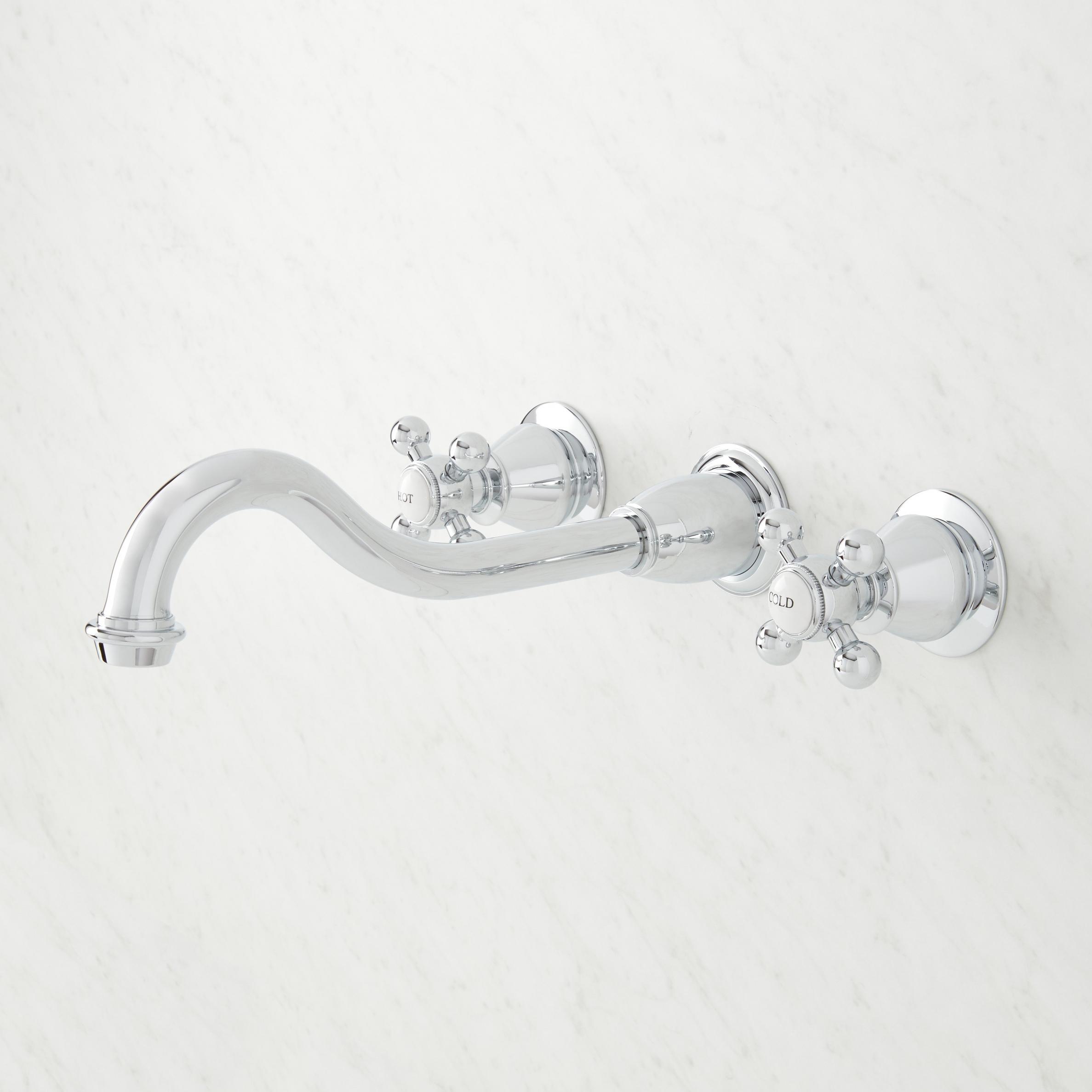 Ballantine Wall-Mount Bathroom Faucet - Cross Handles | Signature Hardware