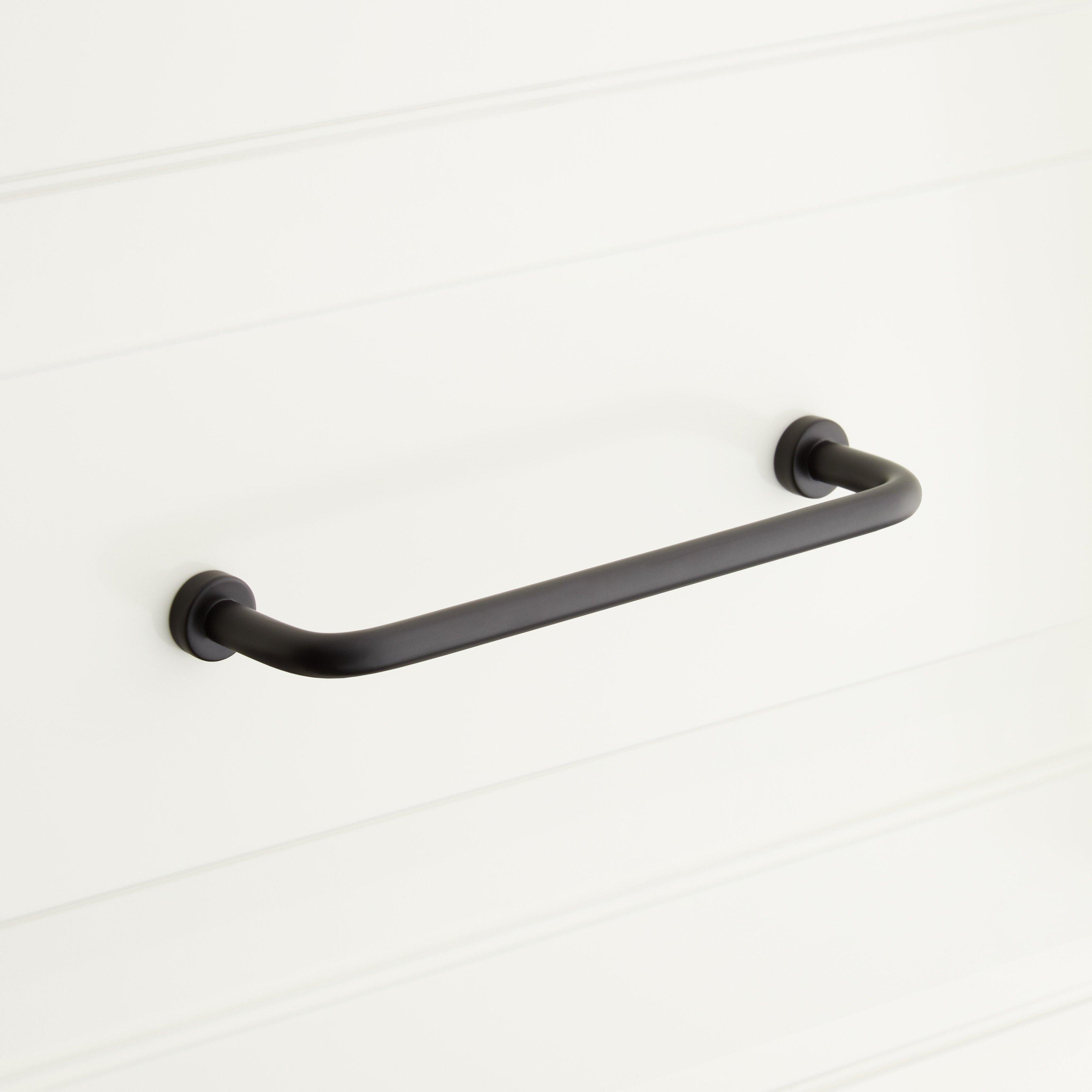 6-1/4" Sidra Brass Cabinet Pull - Thin Profile - Satin Black ...