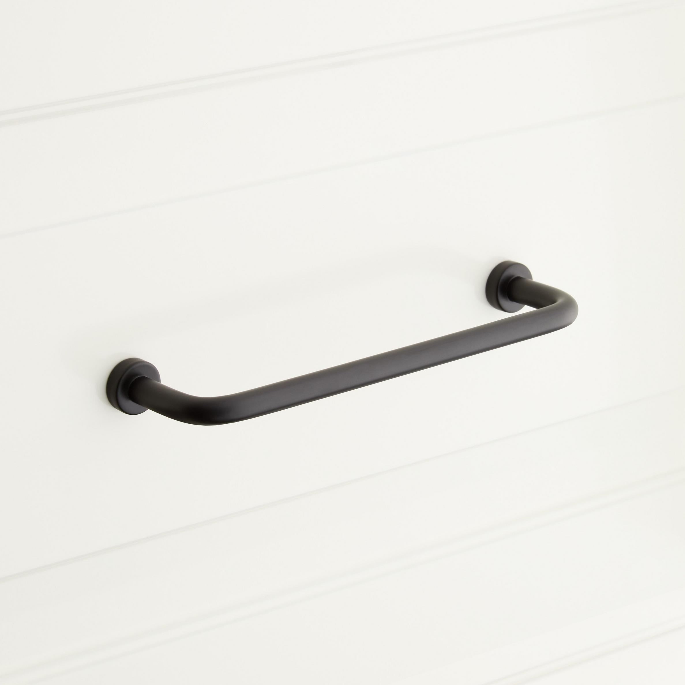 6-1/4" Sidra Brass Cabinet Pull - Thin Profile - Satin Black ...