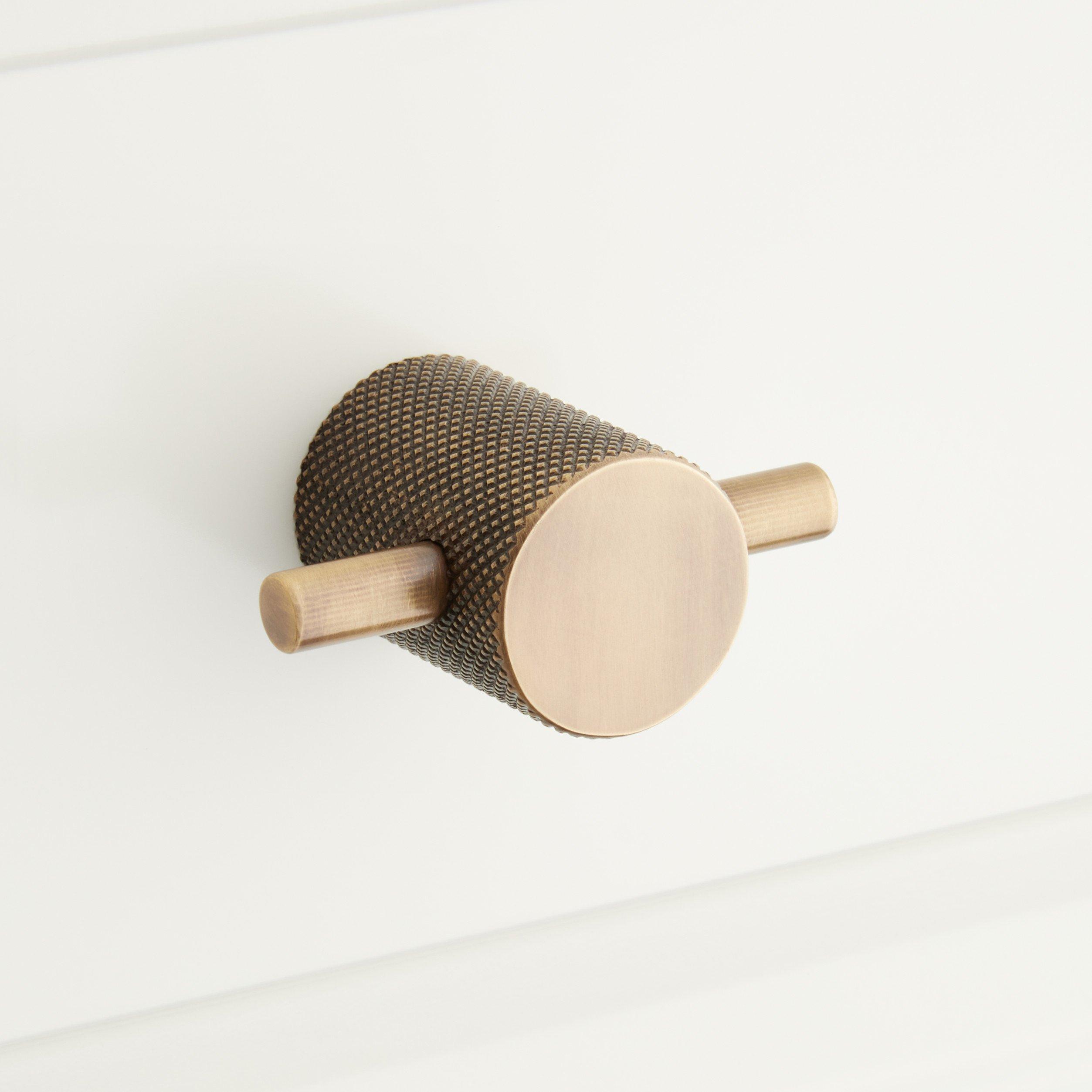 Calix Knurled Brass Cabinet T Knob | Signature Hardware
