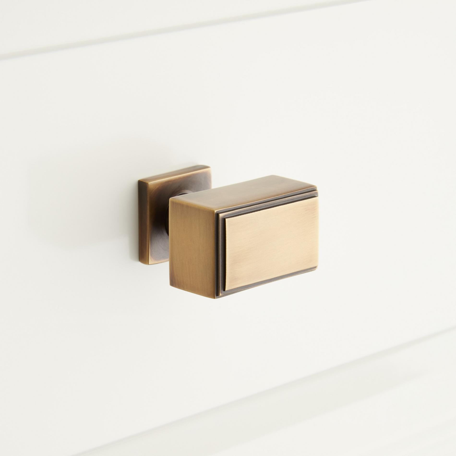 Dallin Rectangle Cabinet Knob - Antique Brass | Signature Hardware