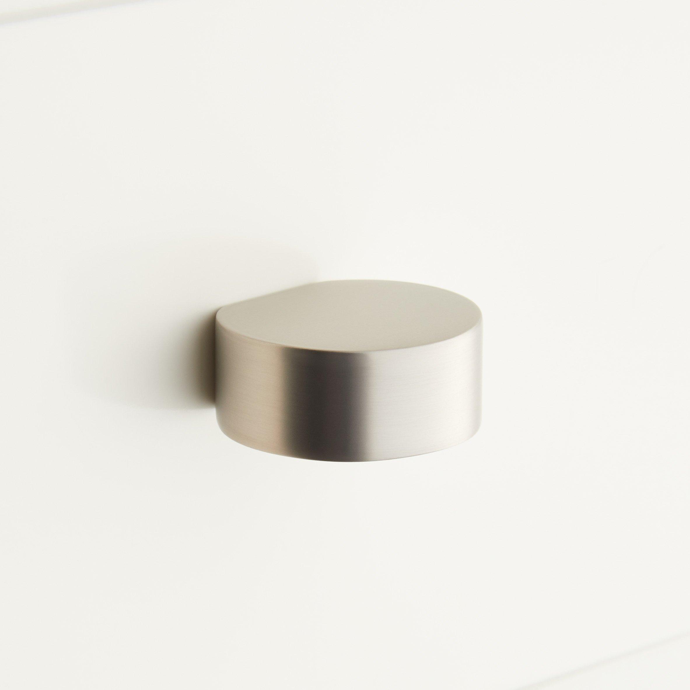 Orvin Small Brass Round Cabinet Knob - Brushed Nickel | Signature Hardware