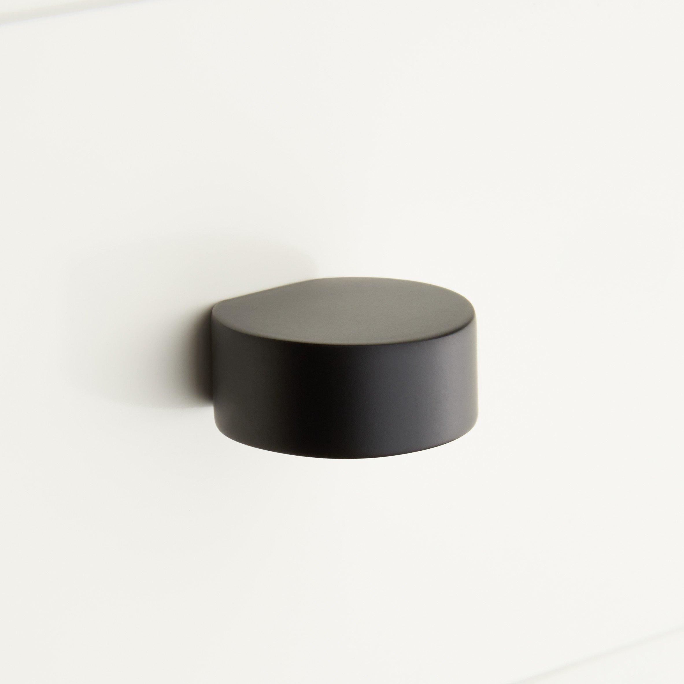 Orvin Large Brass Round Cabinet Knob - Matte Black | Signature Hardware