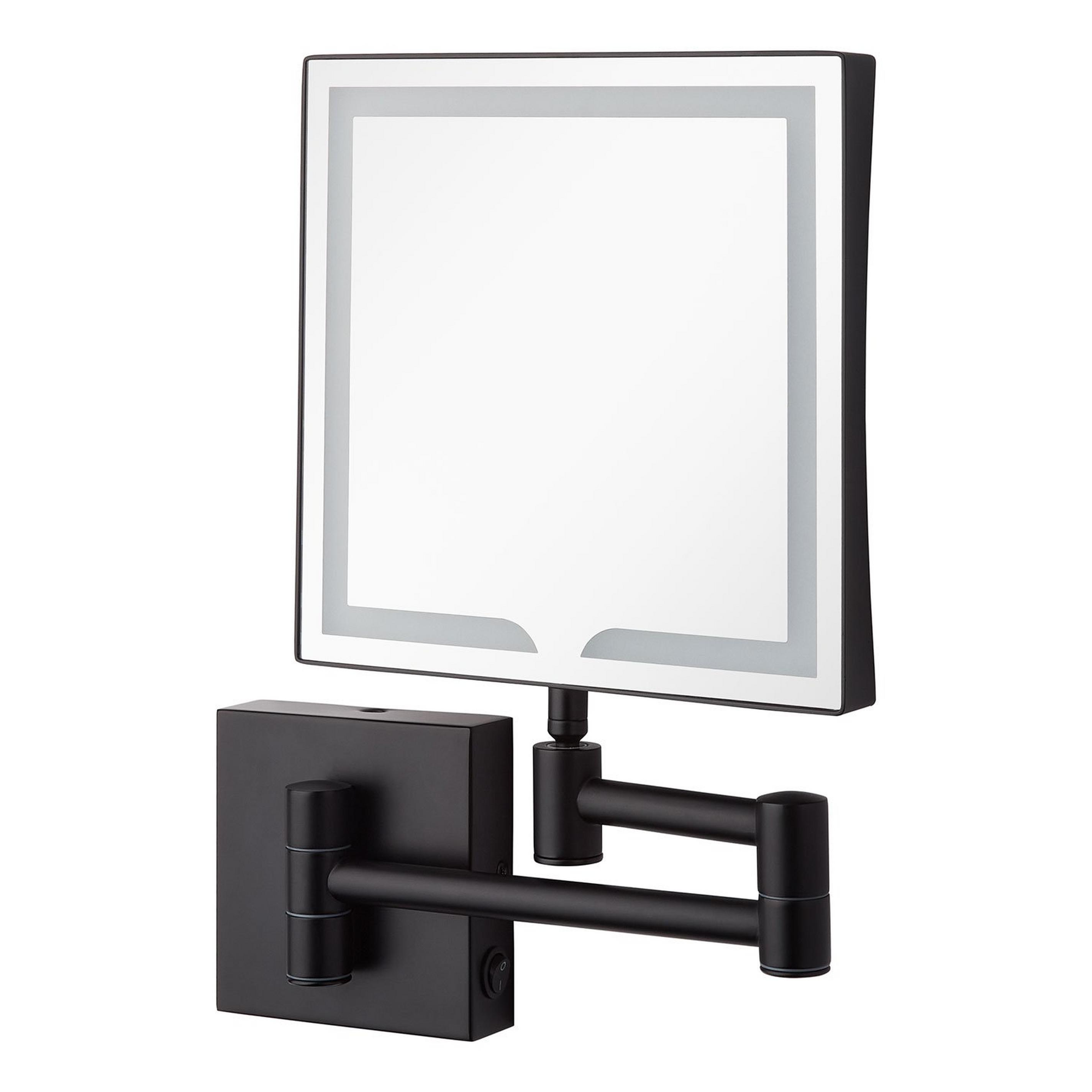 Norabel Magnifying Double-Sided Wall-Mount Lighted Makeup Mirror- Satin Black | Signature Hardware