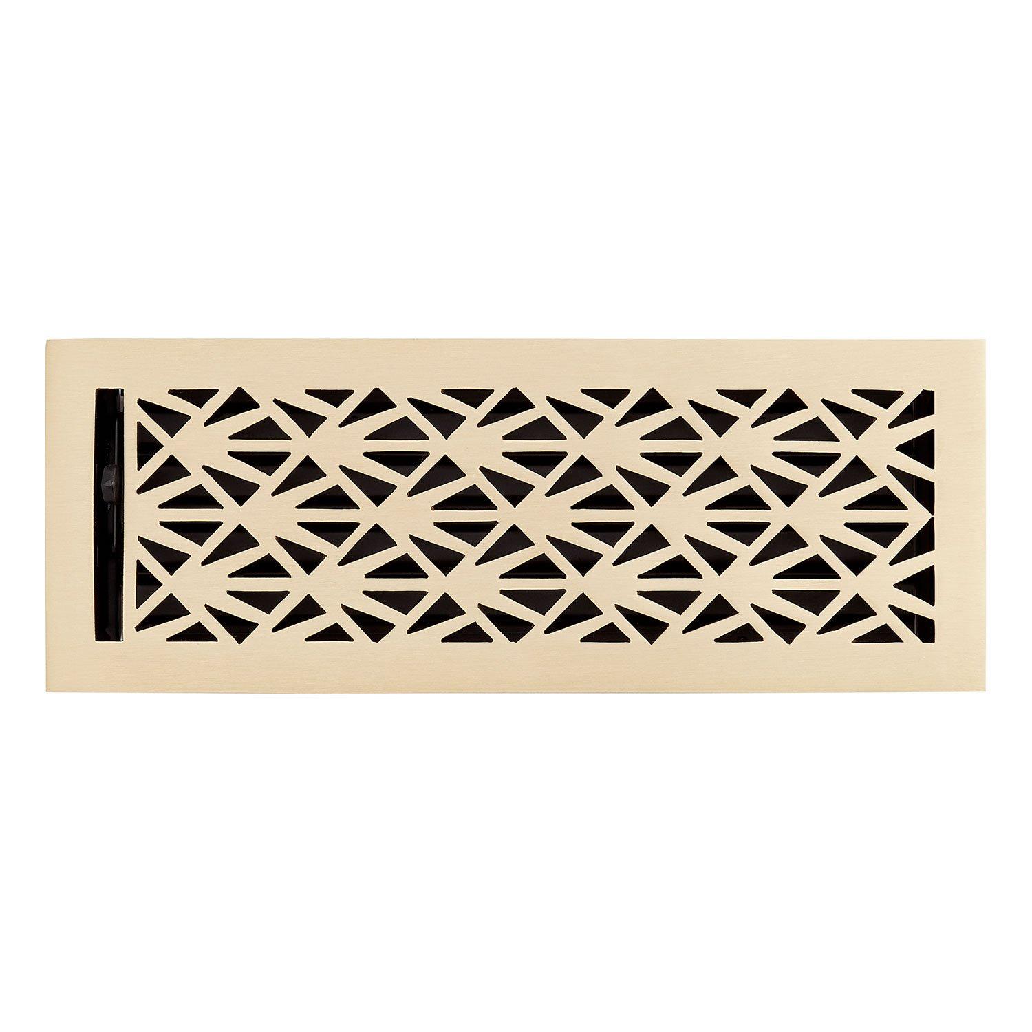 Alexey Brass Floor/Wall Register - Brushed Brass- 4" x 14" (4-7/8" x 15 ...