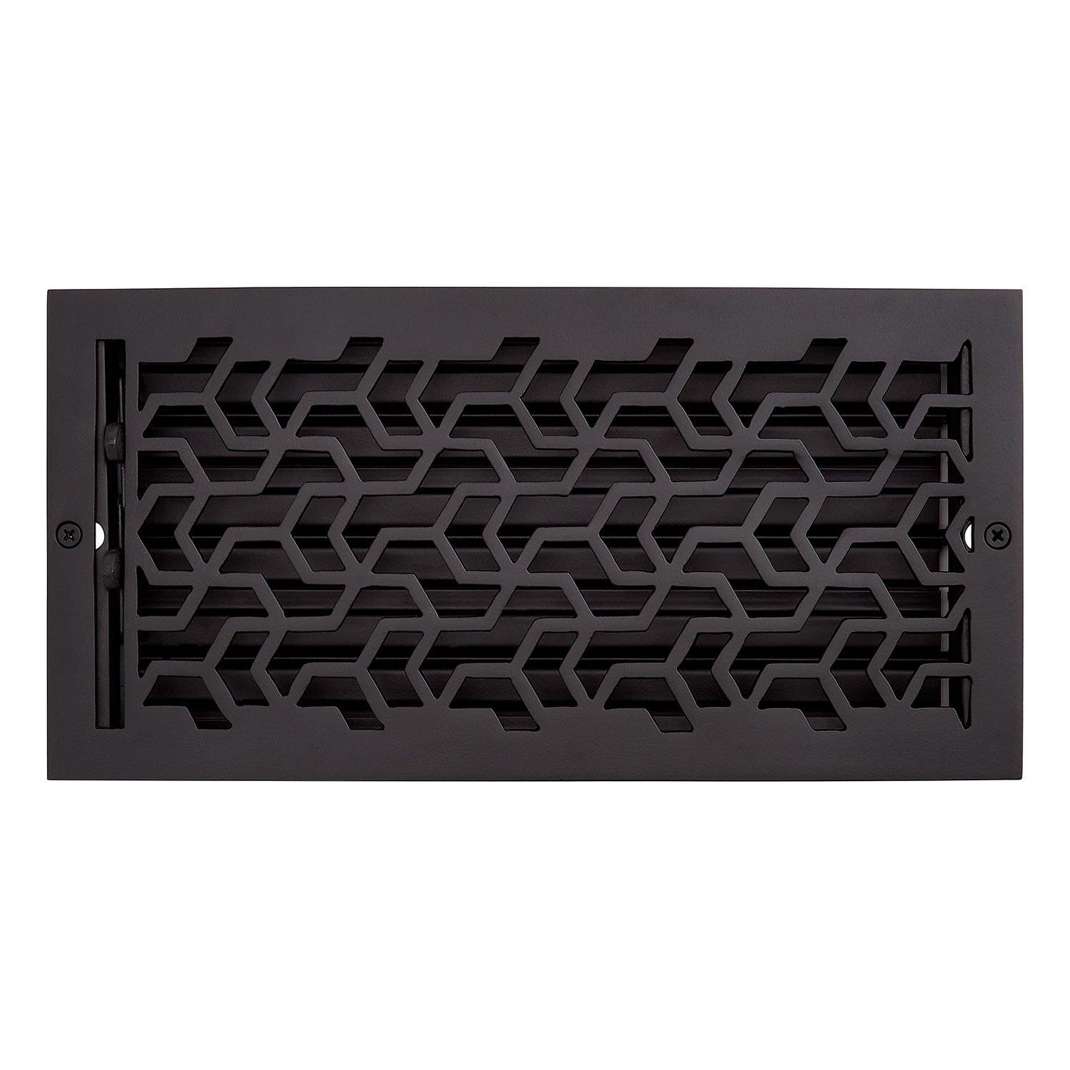 Jastrow Brass Wall Register - Matte Black - 6" x 10" (6-1/2" x 11-1/8 ...
