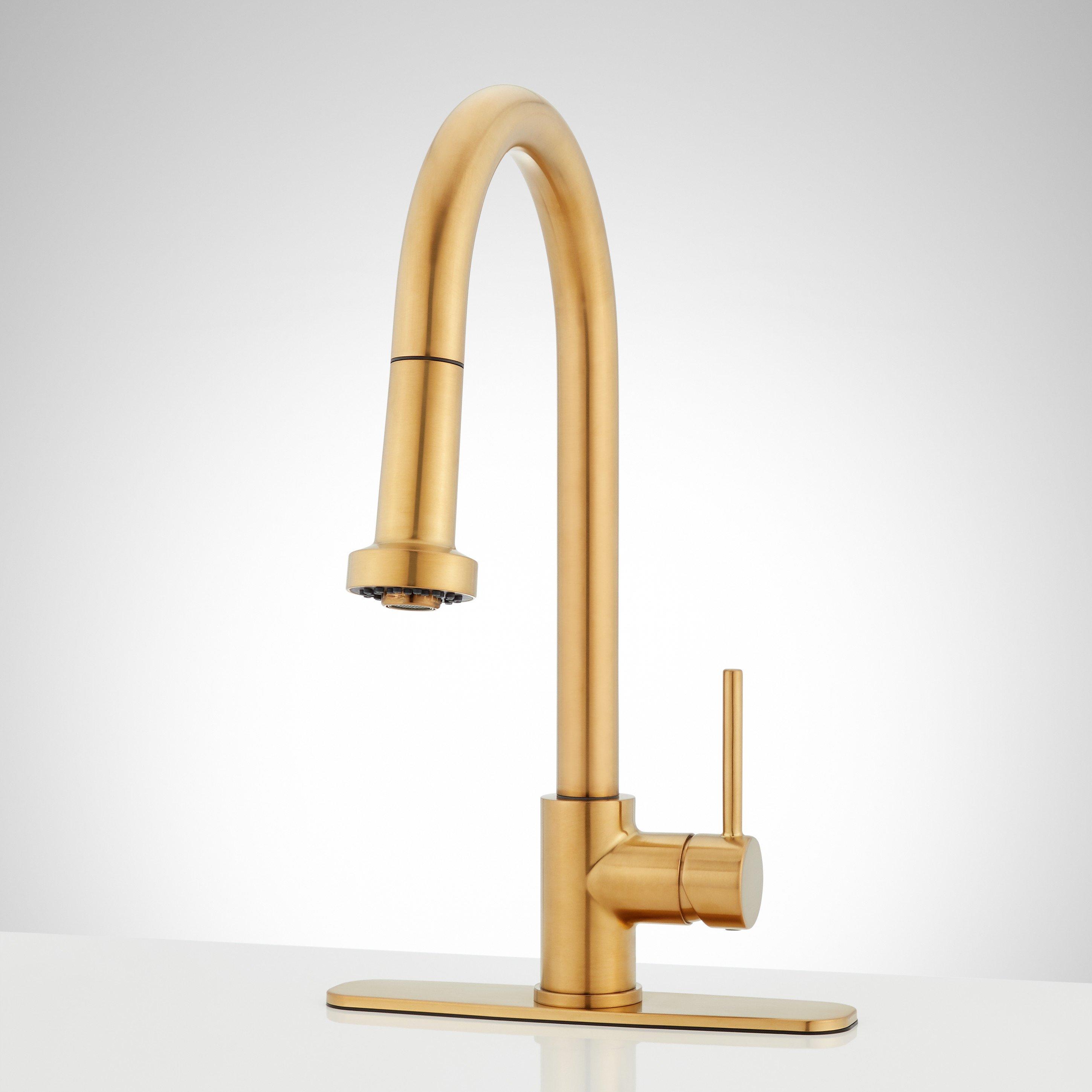 Ridgeway Pull-Down Touchless Kitchen Faucet with Deck Plate - Brushed ...