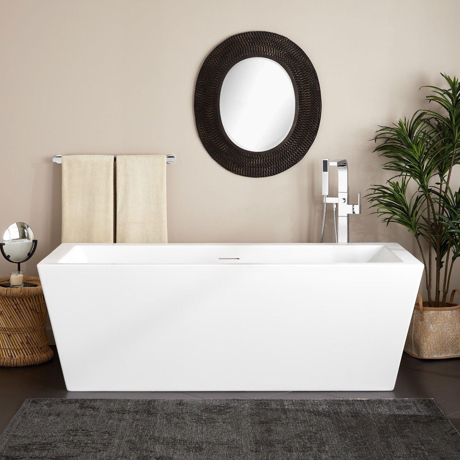 71" Mayim Acrylic Freestanding Tub - Matte White | Signature Hardware