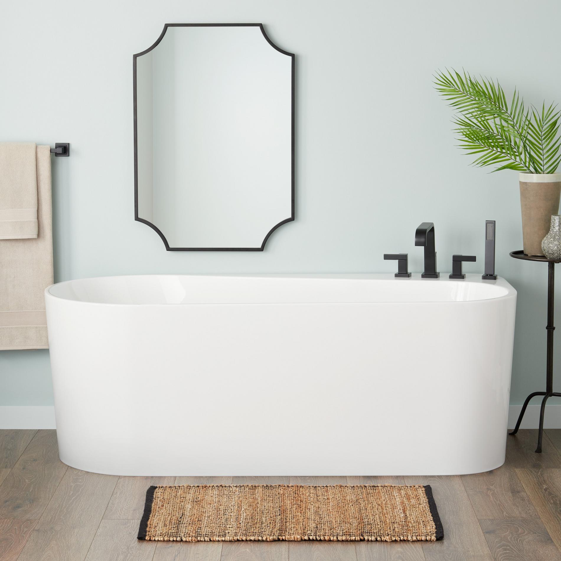 66" Dellway Freestanding Acrylic Tub with Deck | Signature Hardware