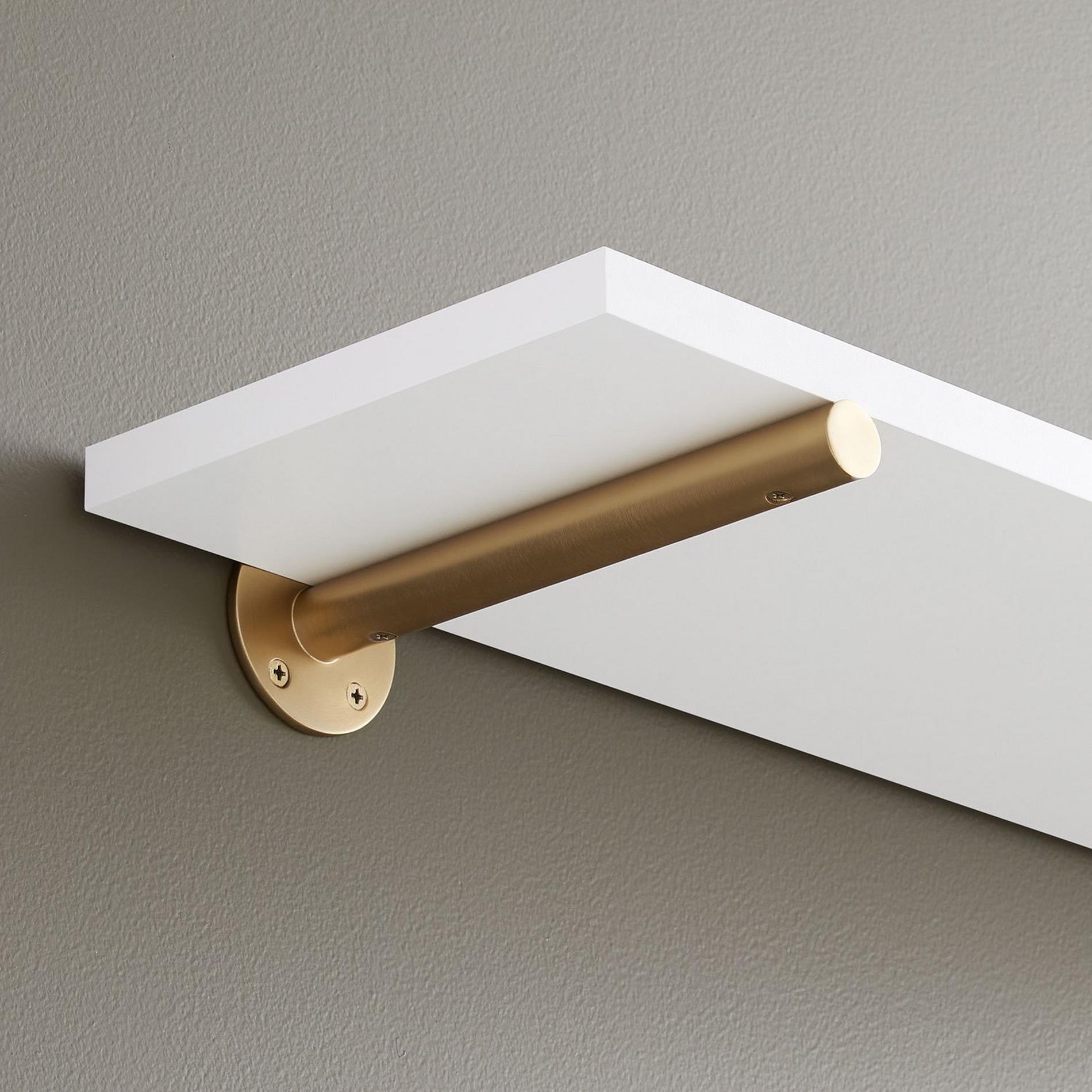 8-1/4" - Wellston Brass Shelf Bracket - Satin Brass | Signature Hardware