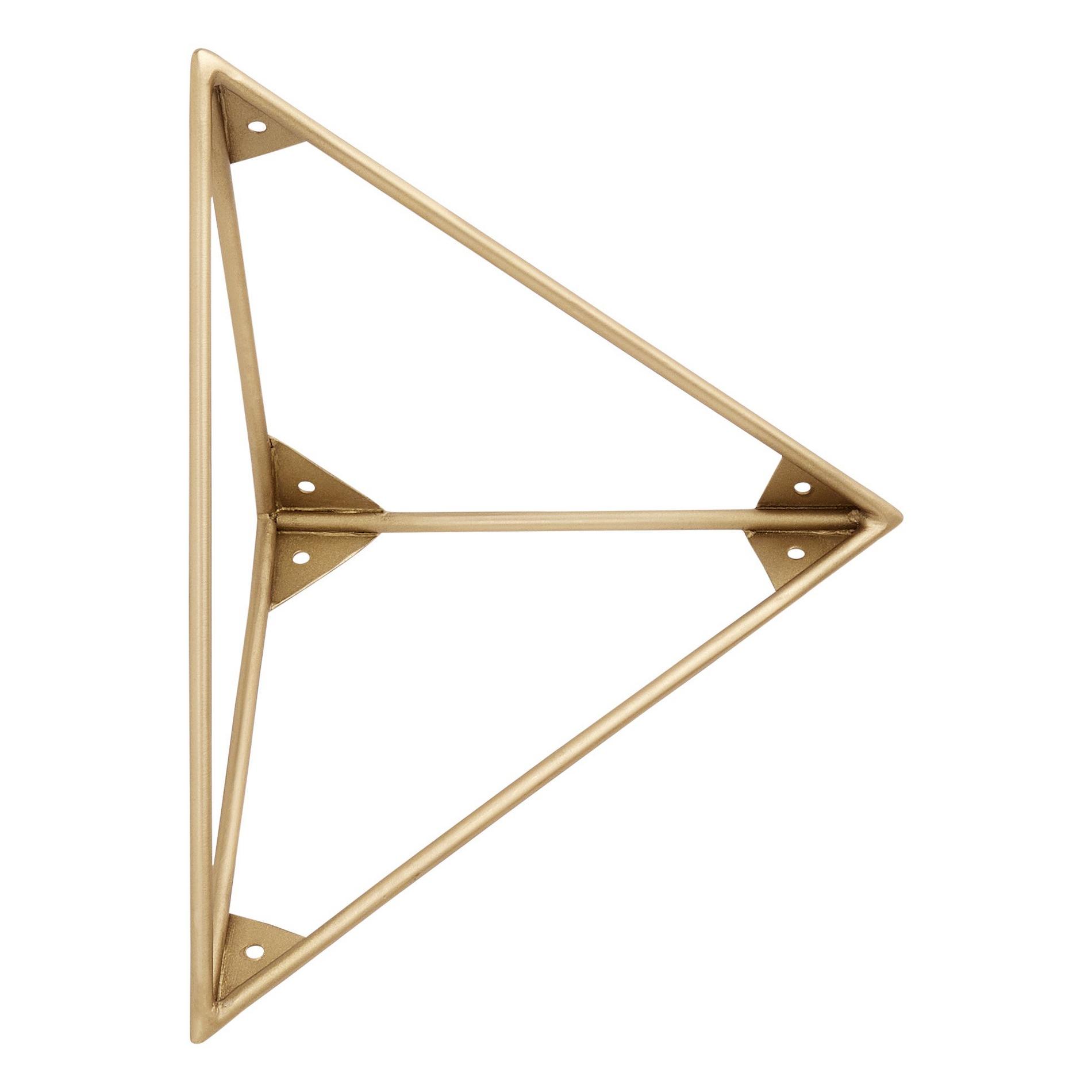 Terza Brass Shelf Brackets - Satin Brass | Signature Hardware