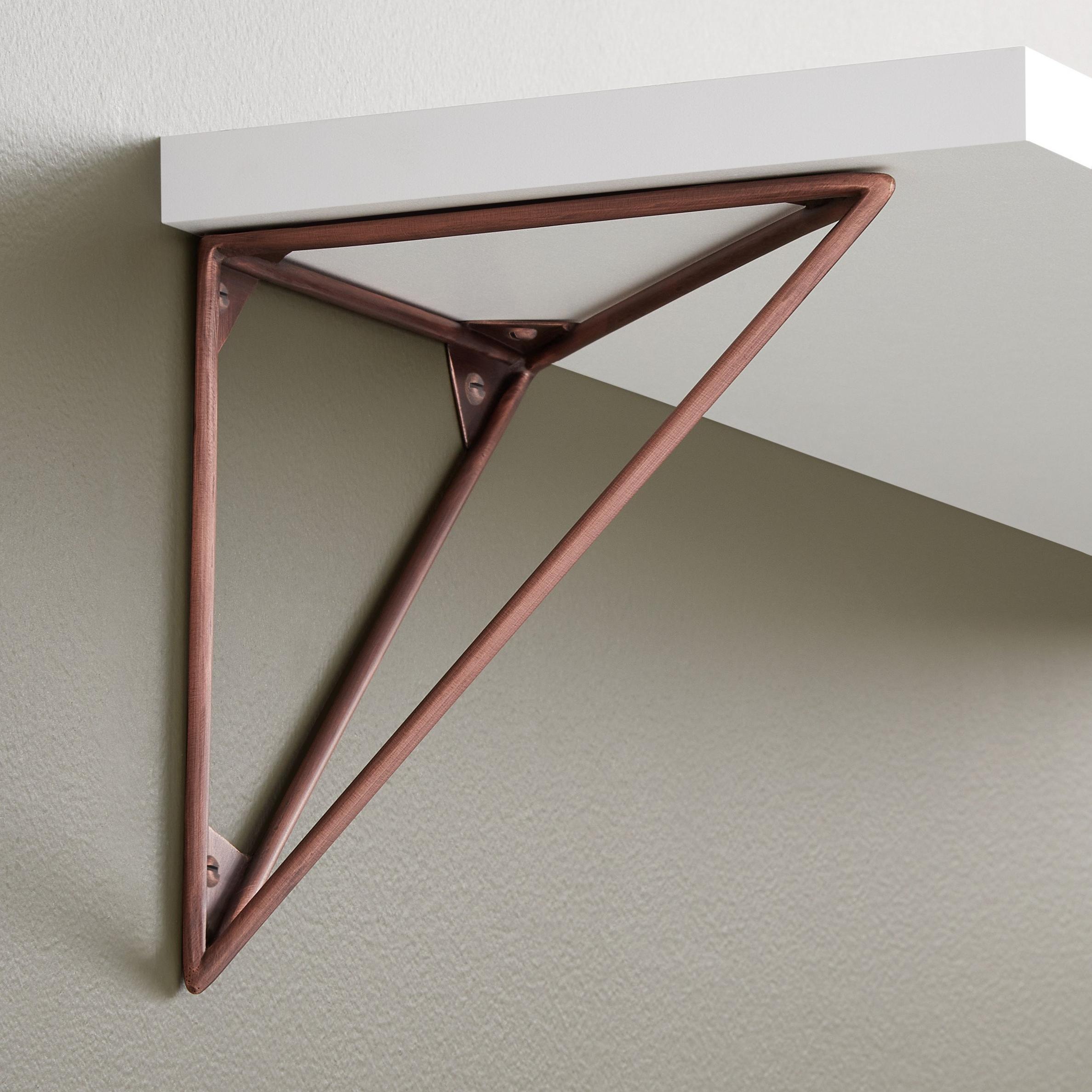 Terza Brass Shelf Brackets- Antique Copper | Signature Hardware