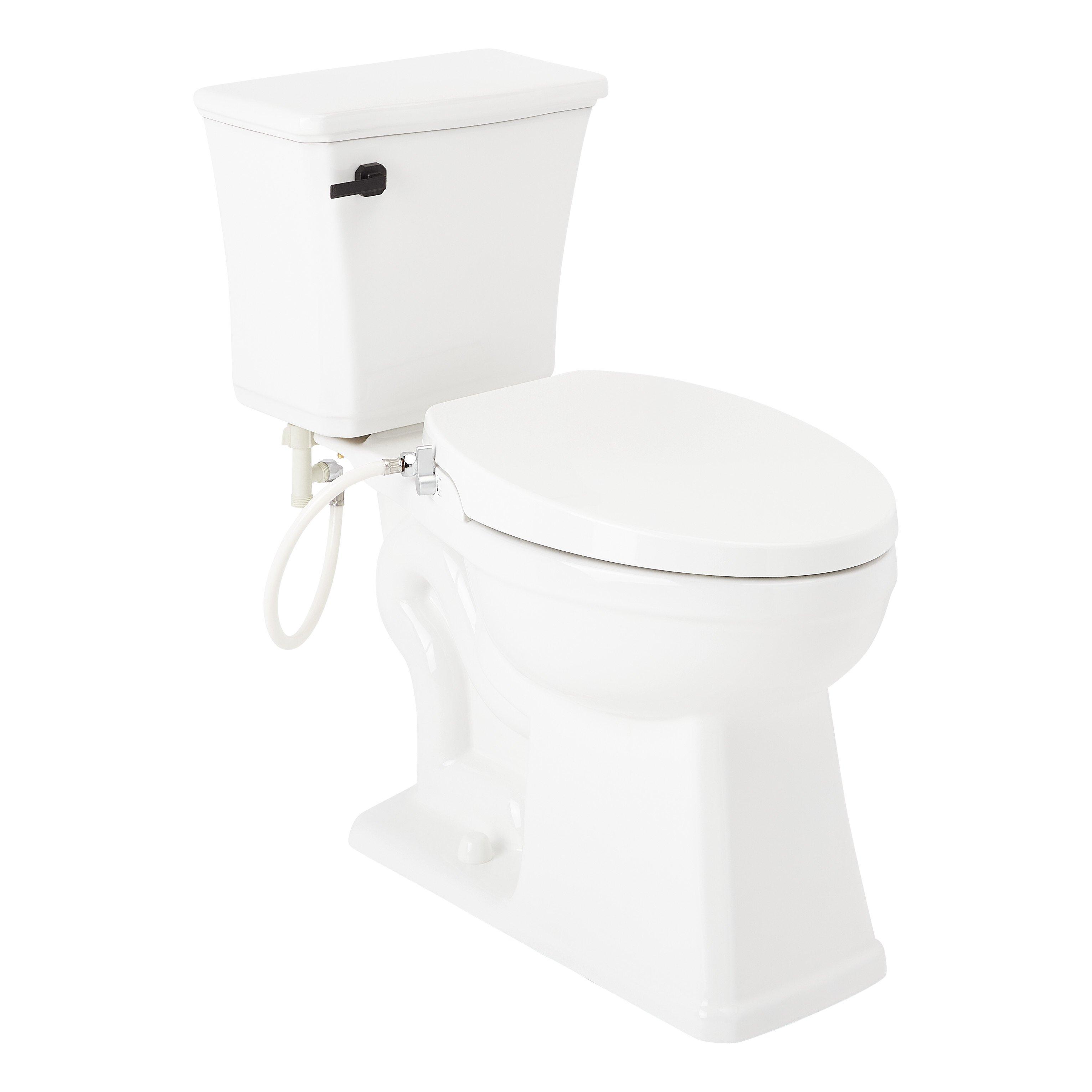Benbrook Two-Piece Elongated Toilet With Bidet Seat - Matte Black Tank ...