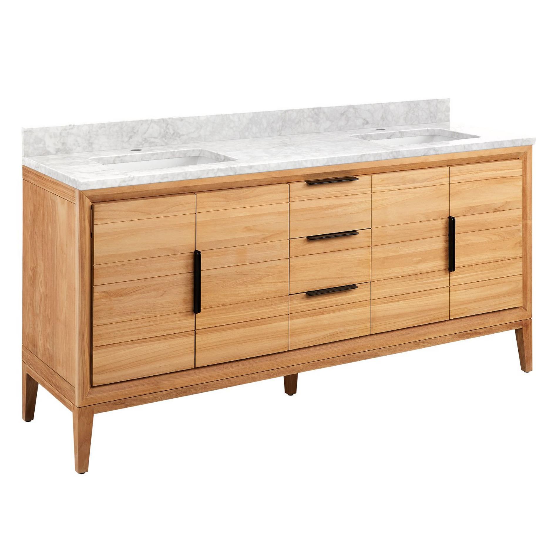 72" Aliso Double Vanity with Rectangular Undermount Sinks - Natural ...
