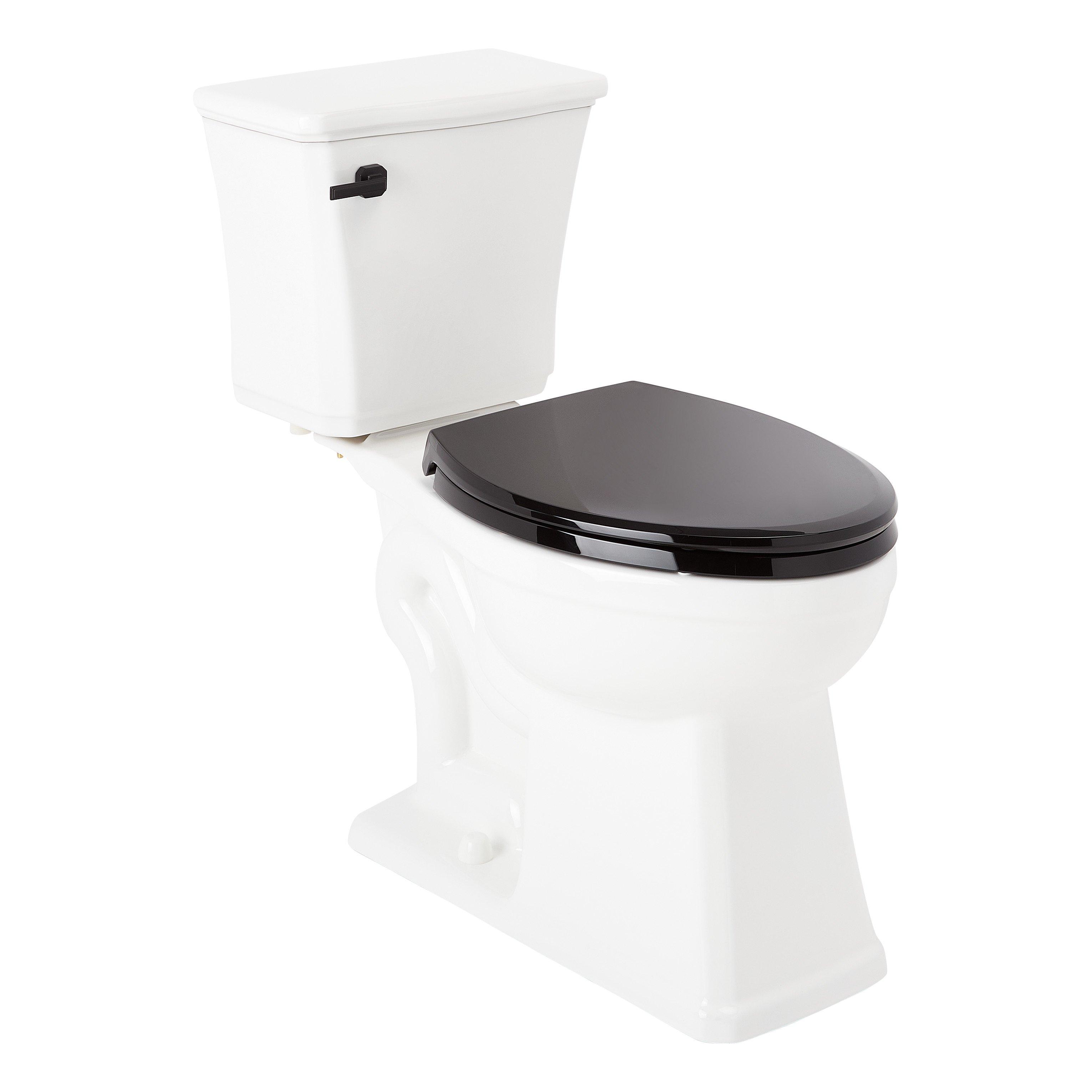 Benbrook Two-Piece Elongated Toilet With Heavy Duty Black Seat - Matte ...