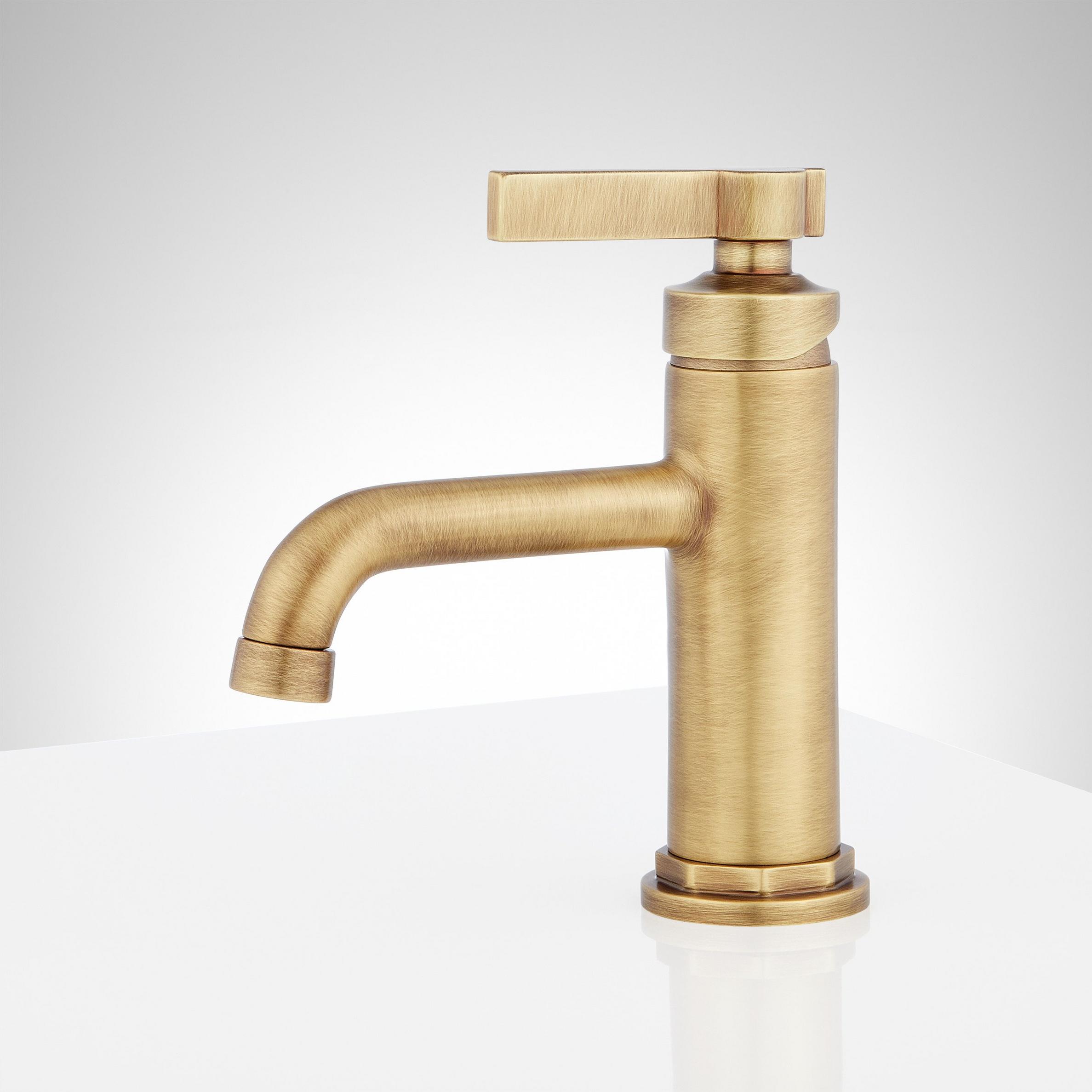 Greyfield Single-Hole Bathroom Faucet - Aged Brass | Signature Hardware