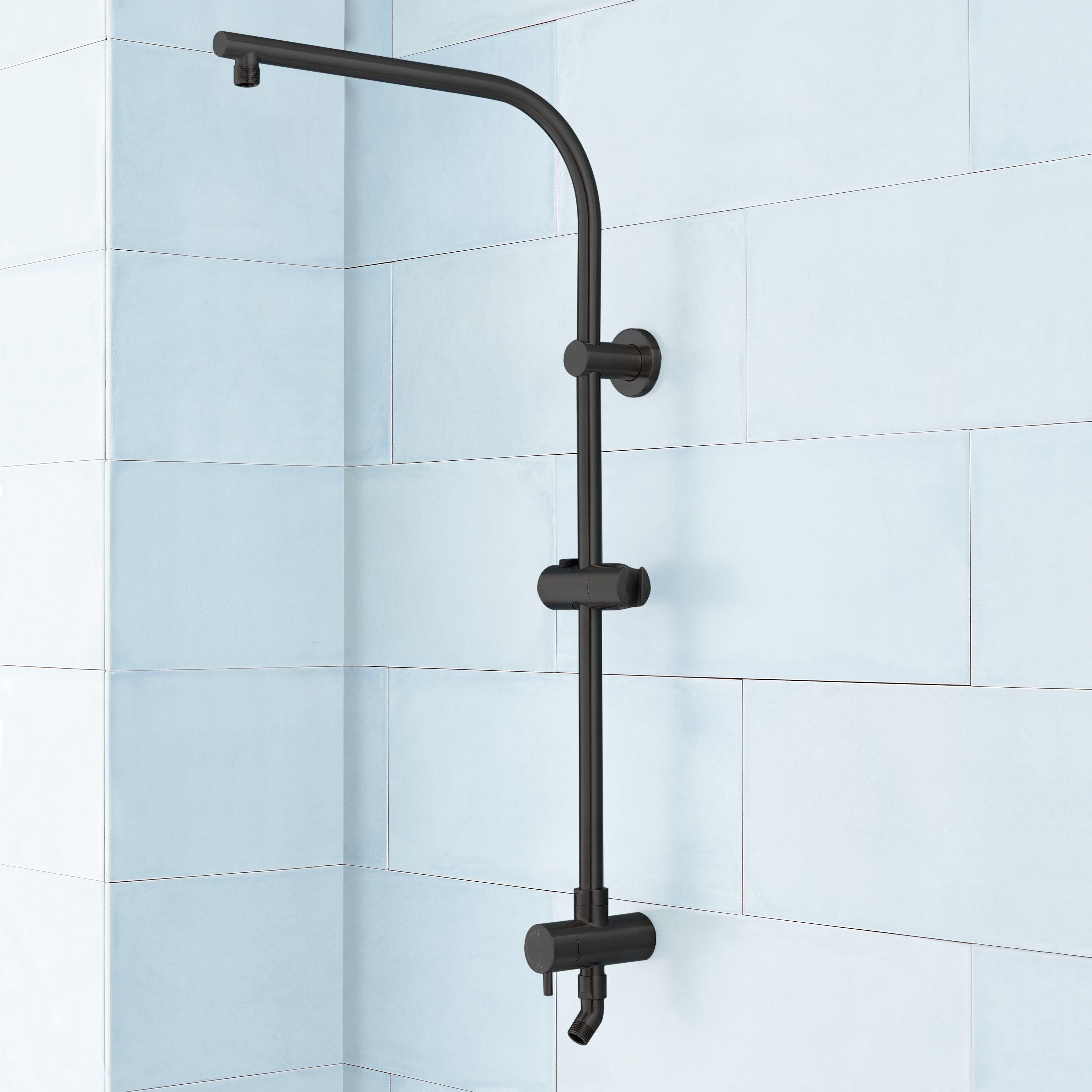Retrofit Exposed Pipe Shower Rail - Matte Black | Signature Hardware